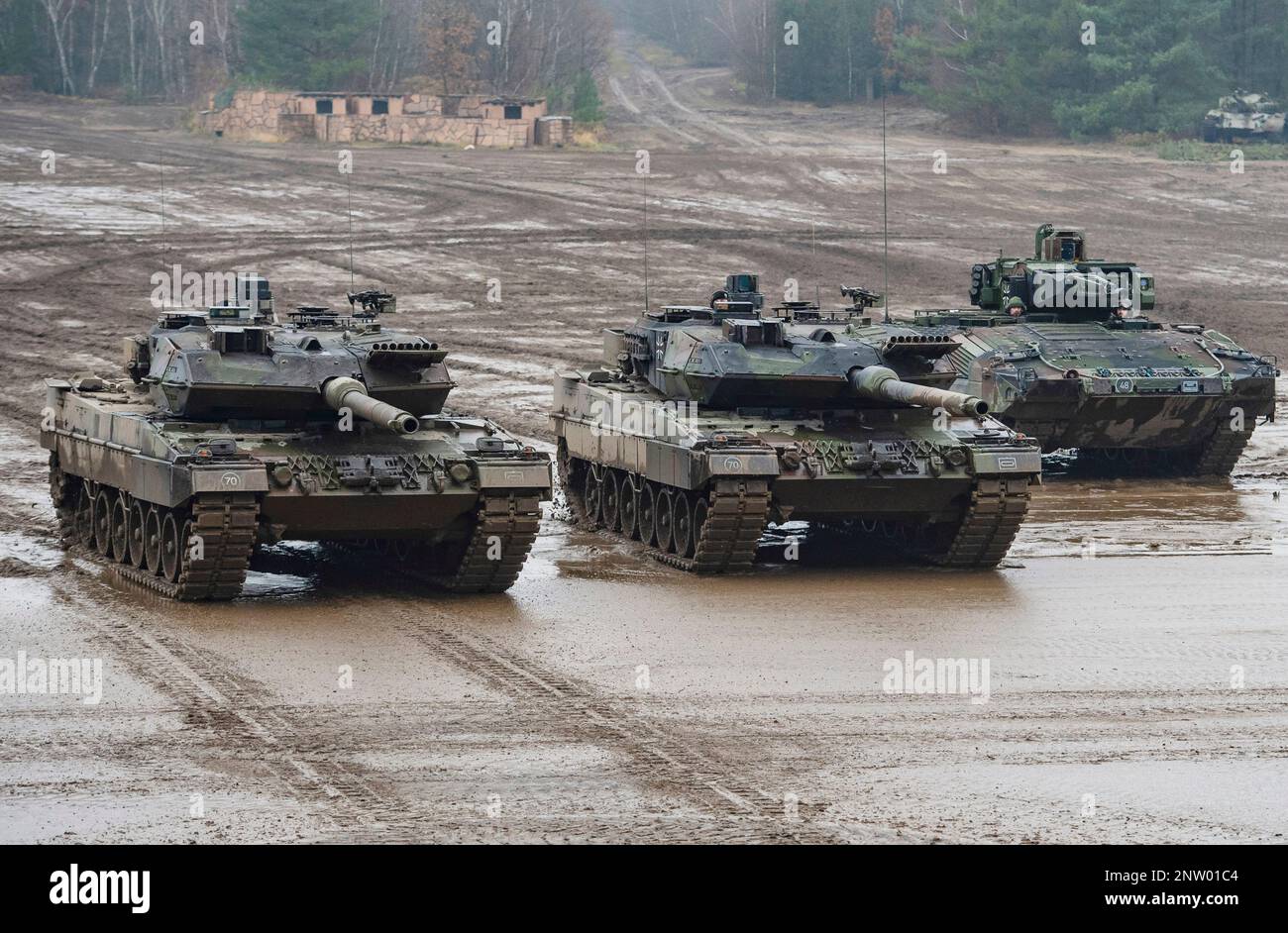 File--- Picture taken Dec.6, 2018 shows two Bundeswehr main battle ...