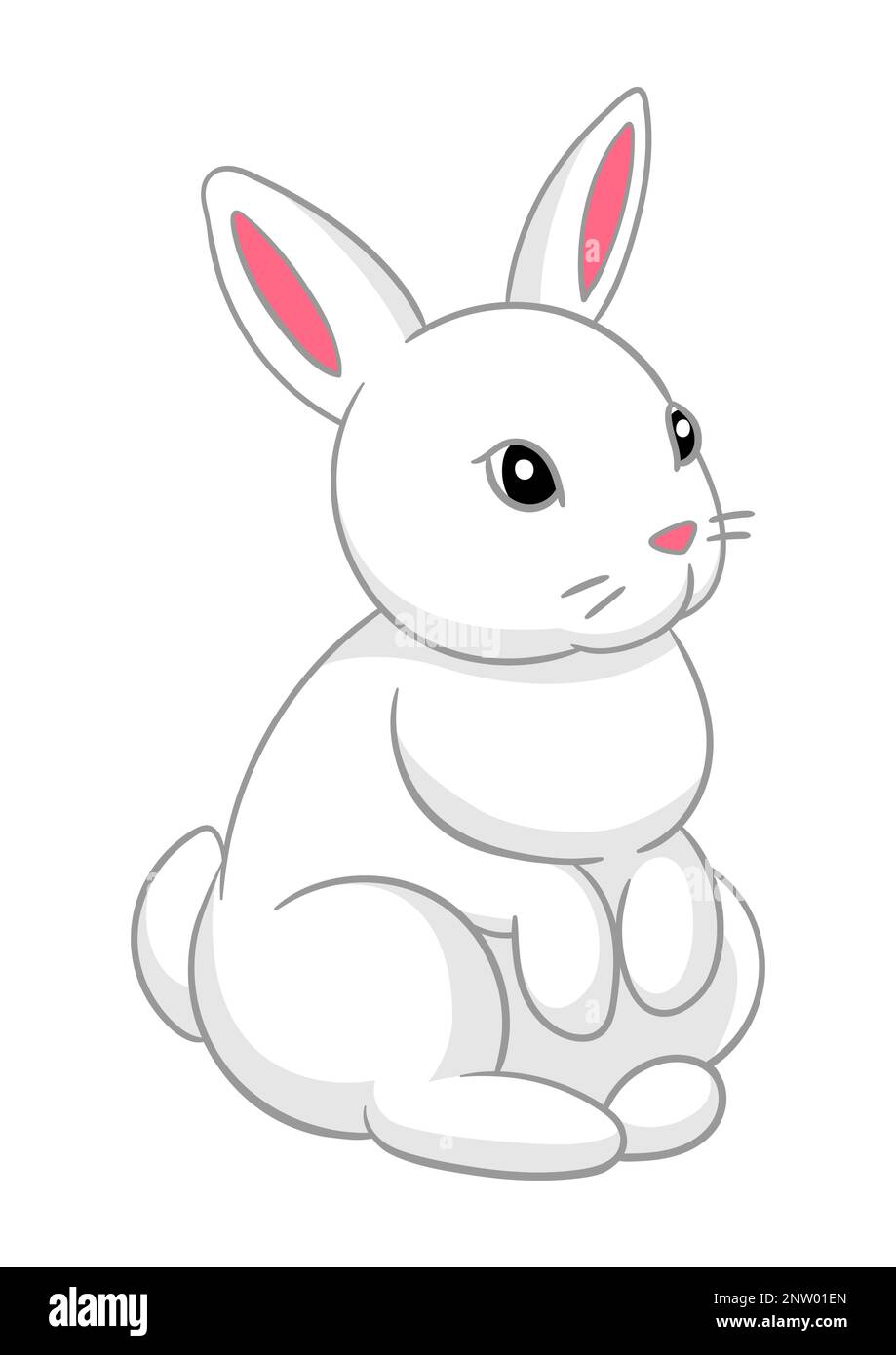 Cute Easter Bunny illustration. Cartoon rabbit character for ...