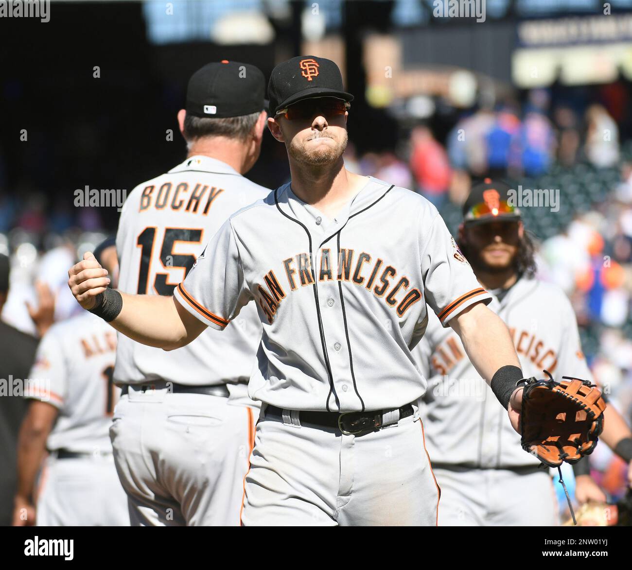 San Francisco Giants outfielder Austin Slater (53) during game against ...