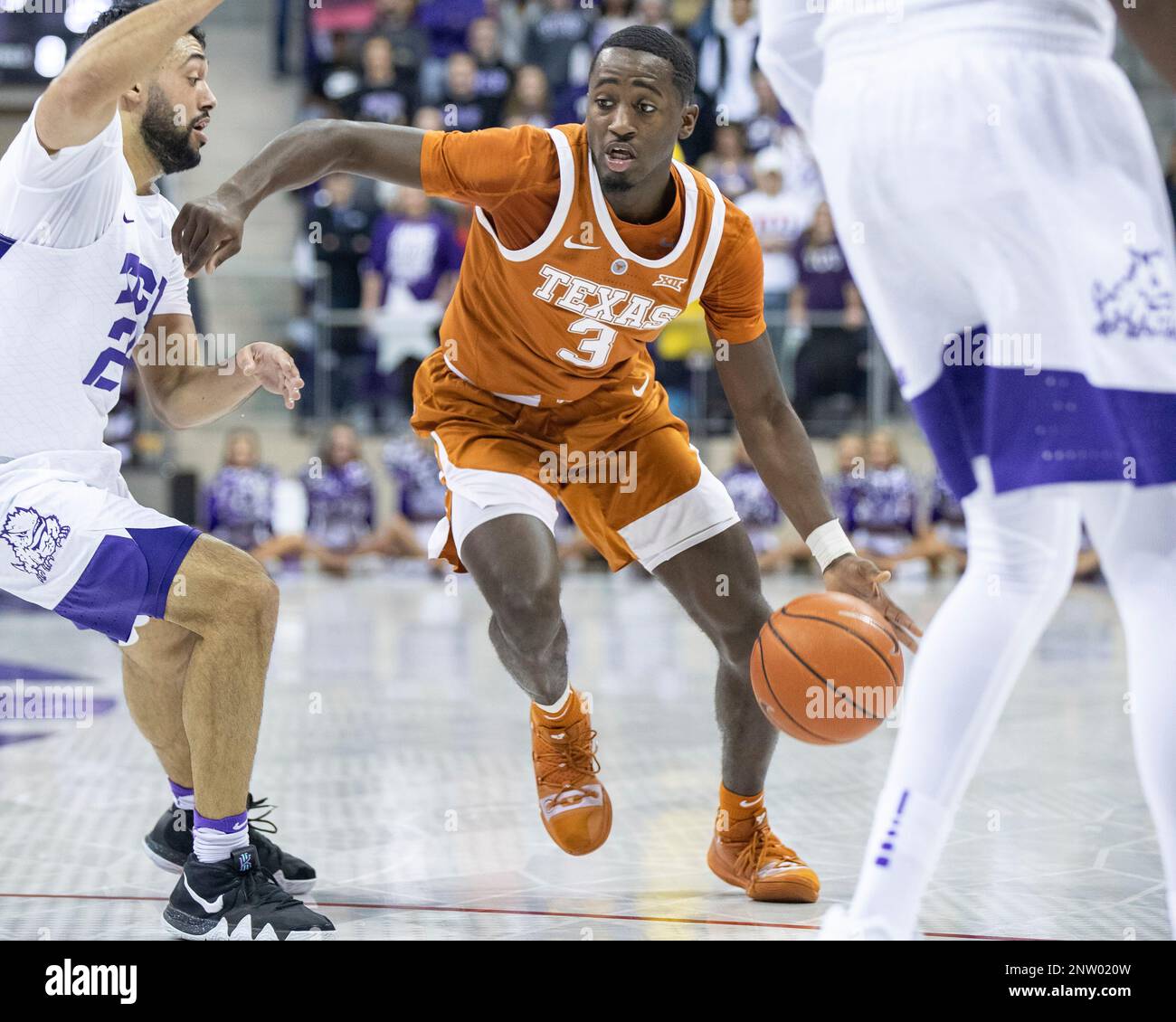 FORT WORTH, TX - JANUARY 23: Texas Longhorns guard Courtney Ramey (#3 ...