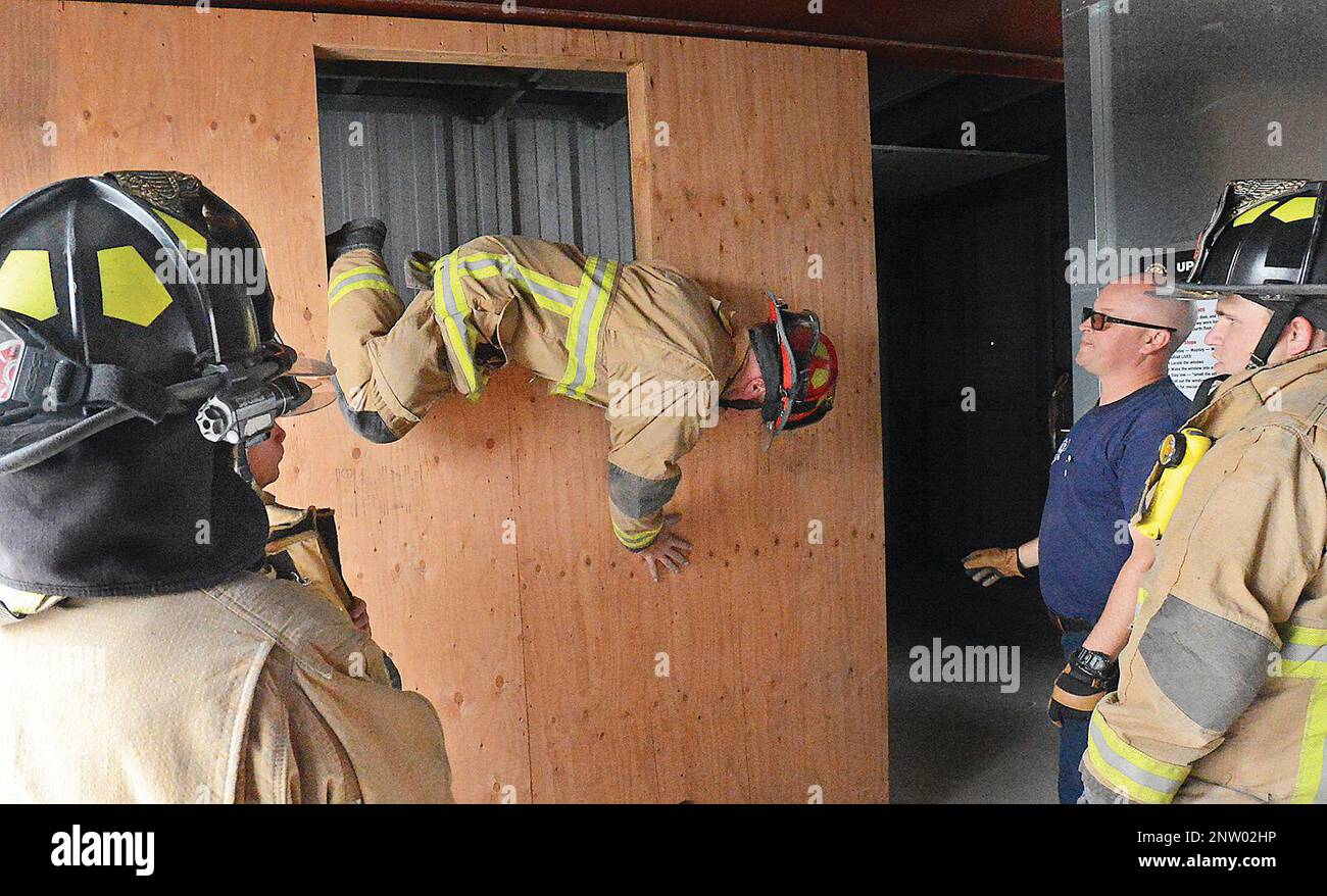 Yuma Fire Department instructor and Capt. Erik Lohman demonstrates the ...