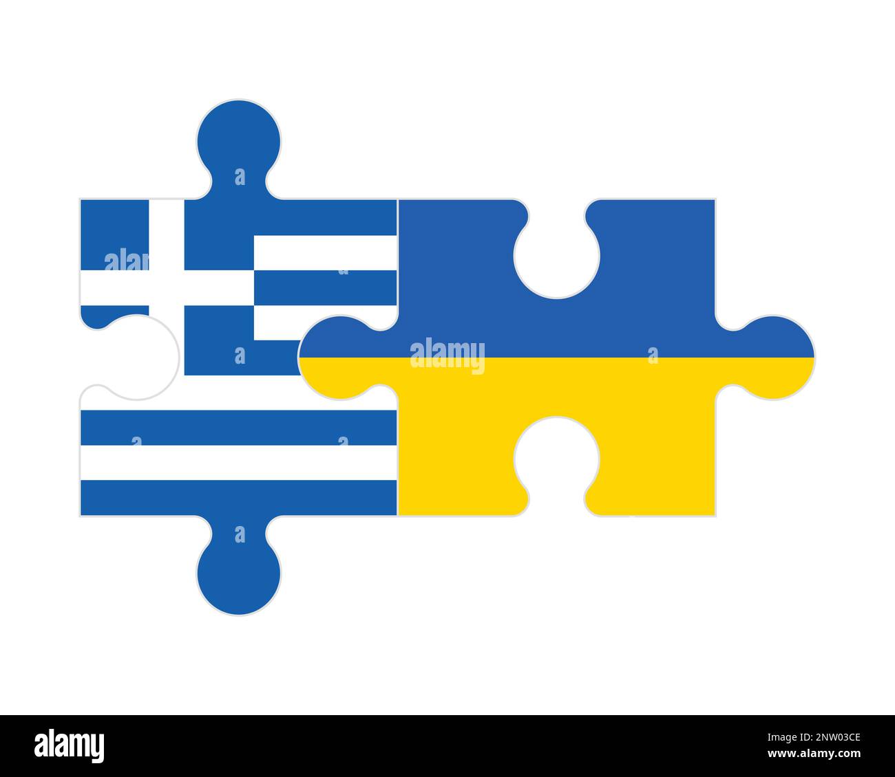 Connected puzzle of flags of Greece and Ukraine, vector Stock Vector ...