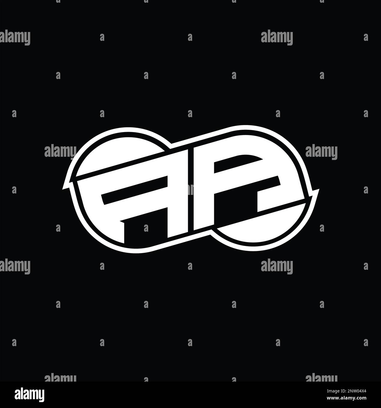 AA Logo monogram abstract infinity shape half round vector images ...