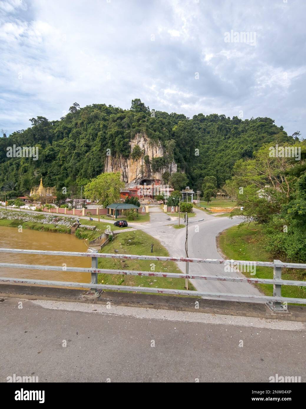 A roadside Chinese temple in the middle of Tapah town. View from the ...