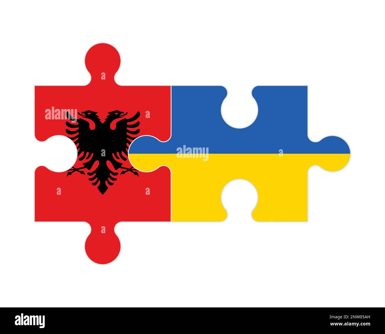 Connected puzzle of flags of Albania and Ukraine, vector Stock Vector ...