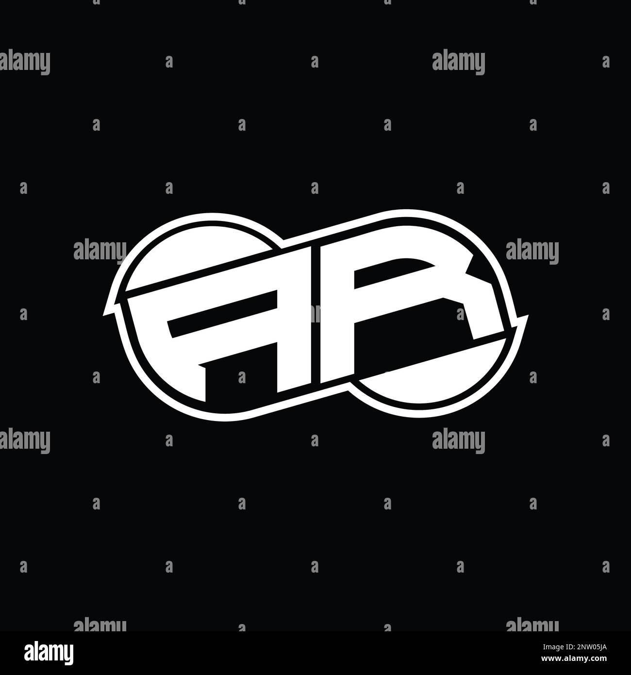 AR Logo monogram abstract infinity shape half round vector images ...