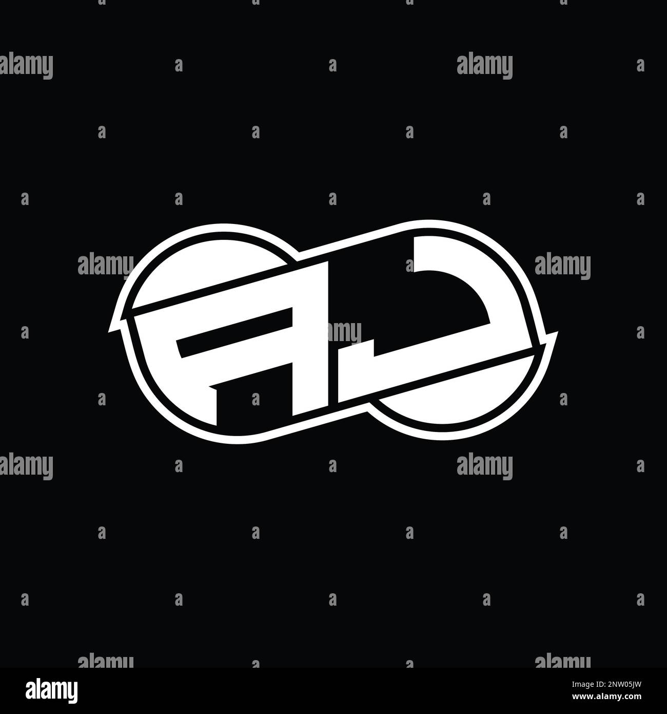 AJ Logo monogram abstract infinity shape half round vector images ...