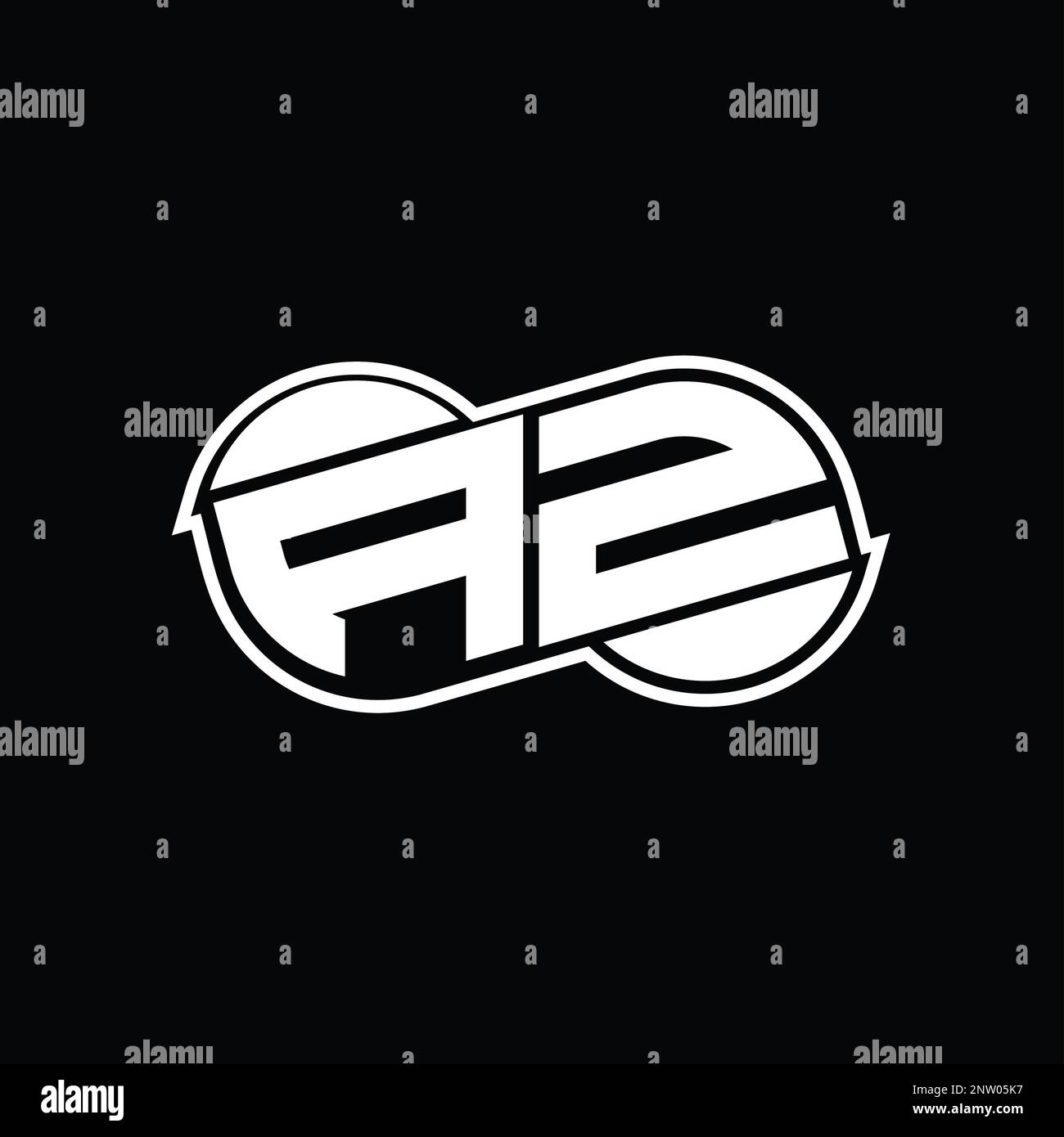 AZ Logo monogram abstract infinity shape half round vector images ...
