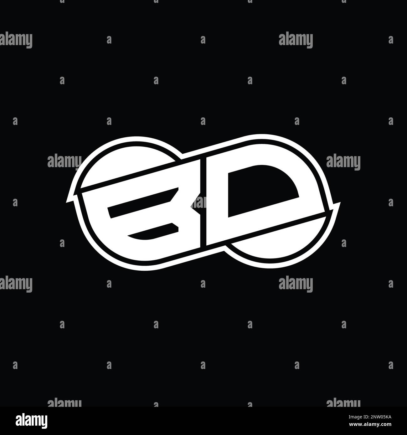 BD Logo monogram abstract infinity shape half round vector images ...