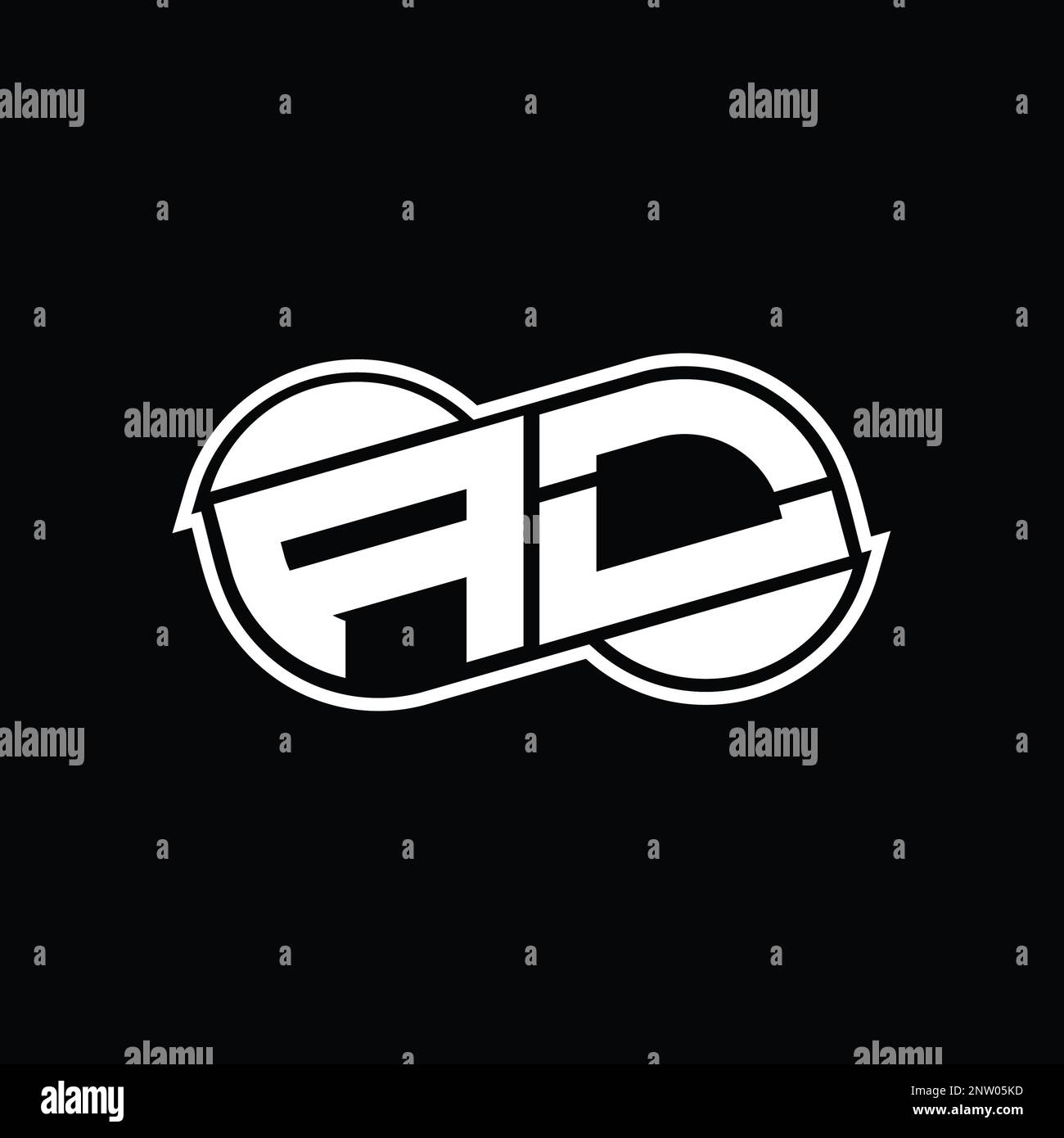 AO Logo monogram abstract infinity shape half round vector images ...