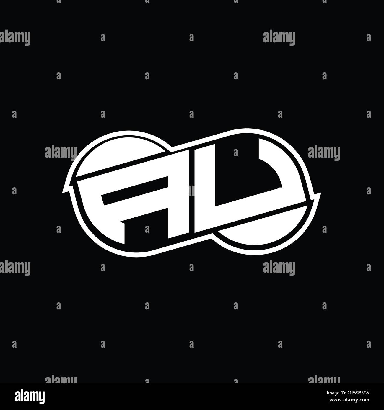 AU Logo monogram abstract infinity shape half round vector images ...