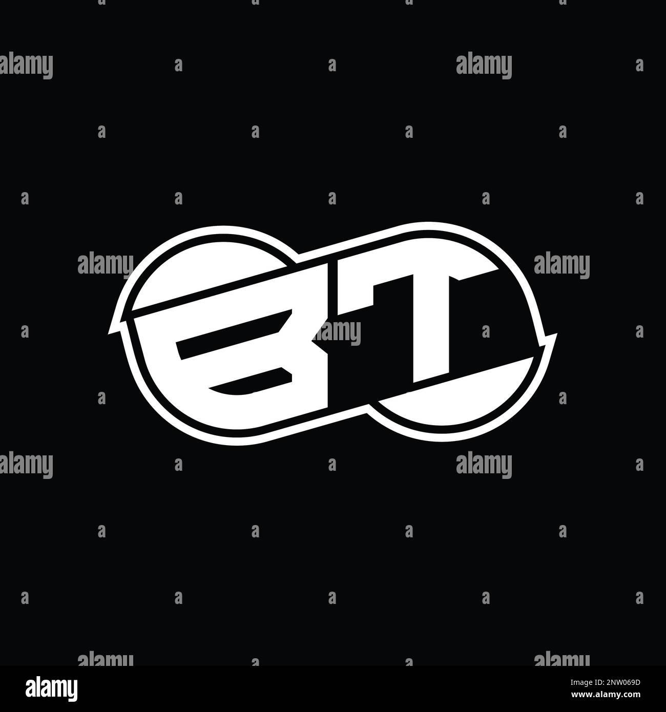 BT Logo monogram abstract infinity shape half round vector images ...