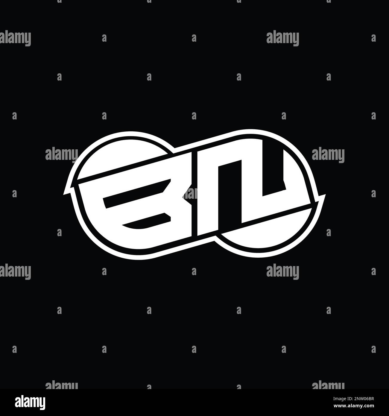 BN Logo monogram abstract infinity shape half round vector images ...