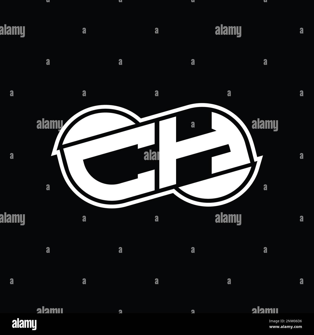 CH Logo monogram abstract infinity shape half round vector images ...