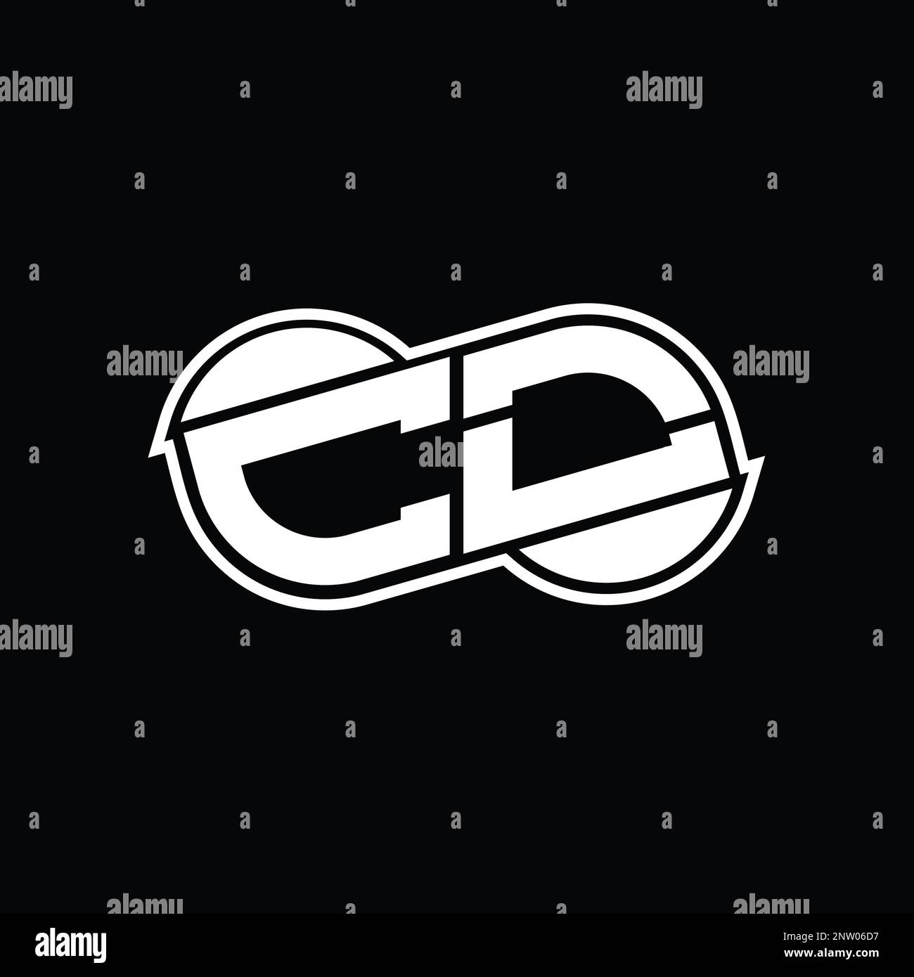 CO Logo monogram abstract infinity shape half round vector images ...