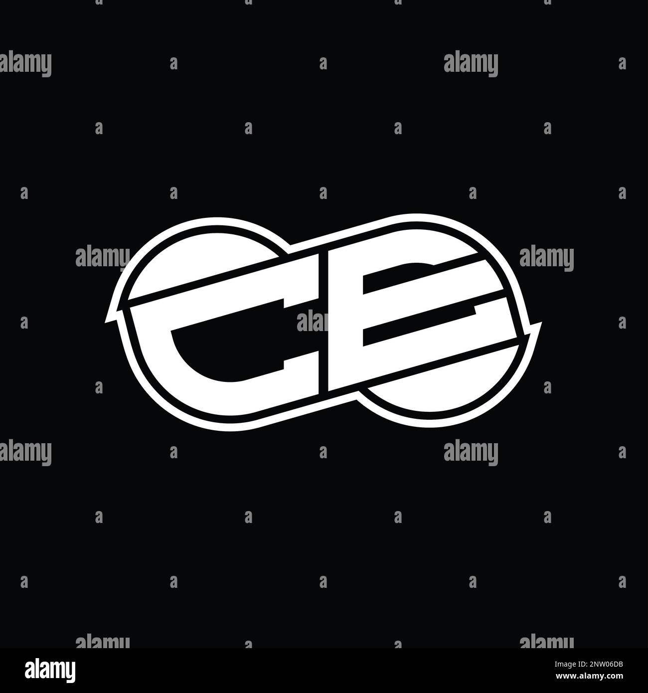 CE Logo monogram abstract infinity shape half round vector images design template Stock Photo ...