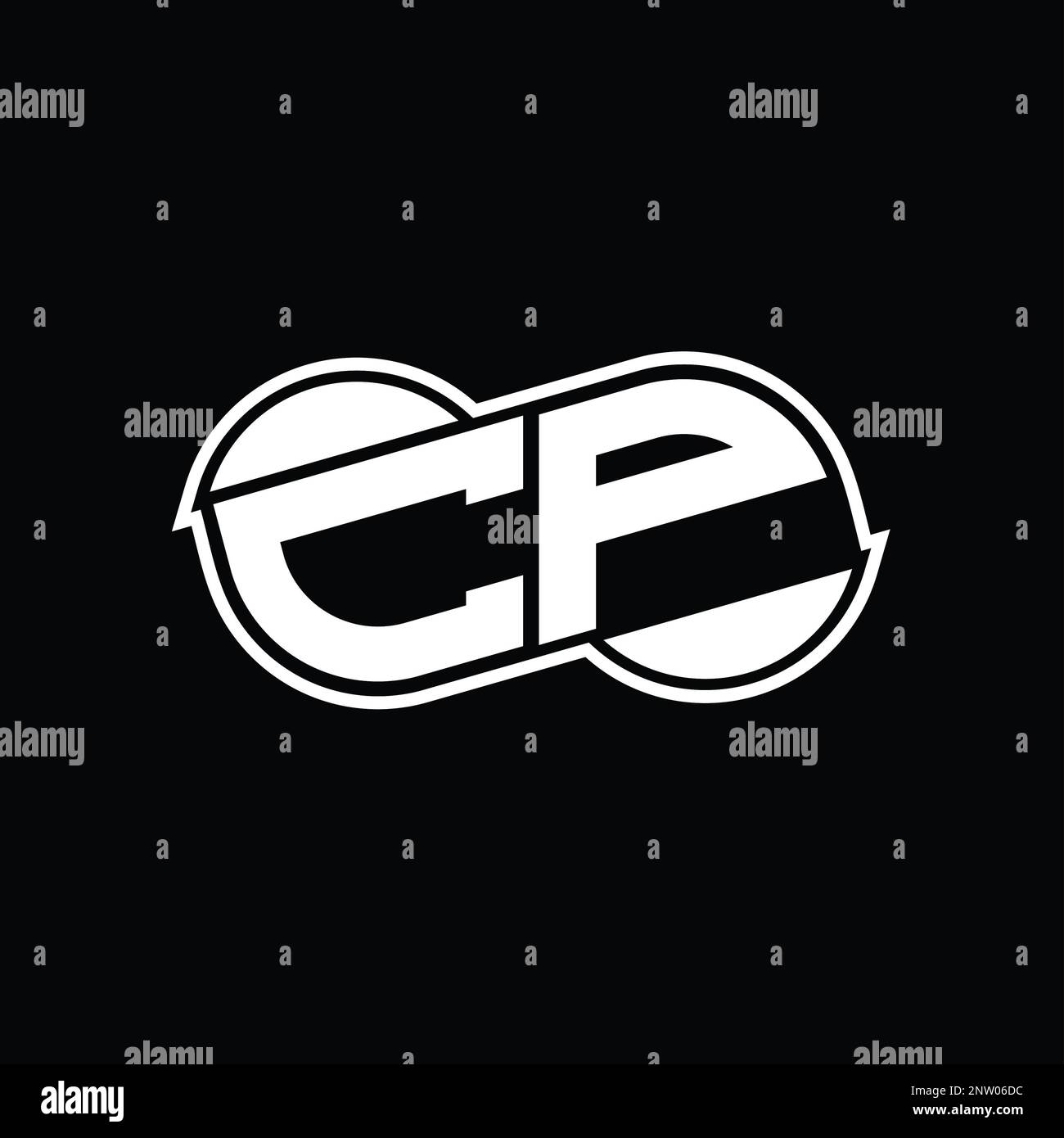 CP Logo monogram abstract infinity shape half round vector images ...