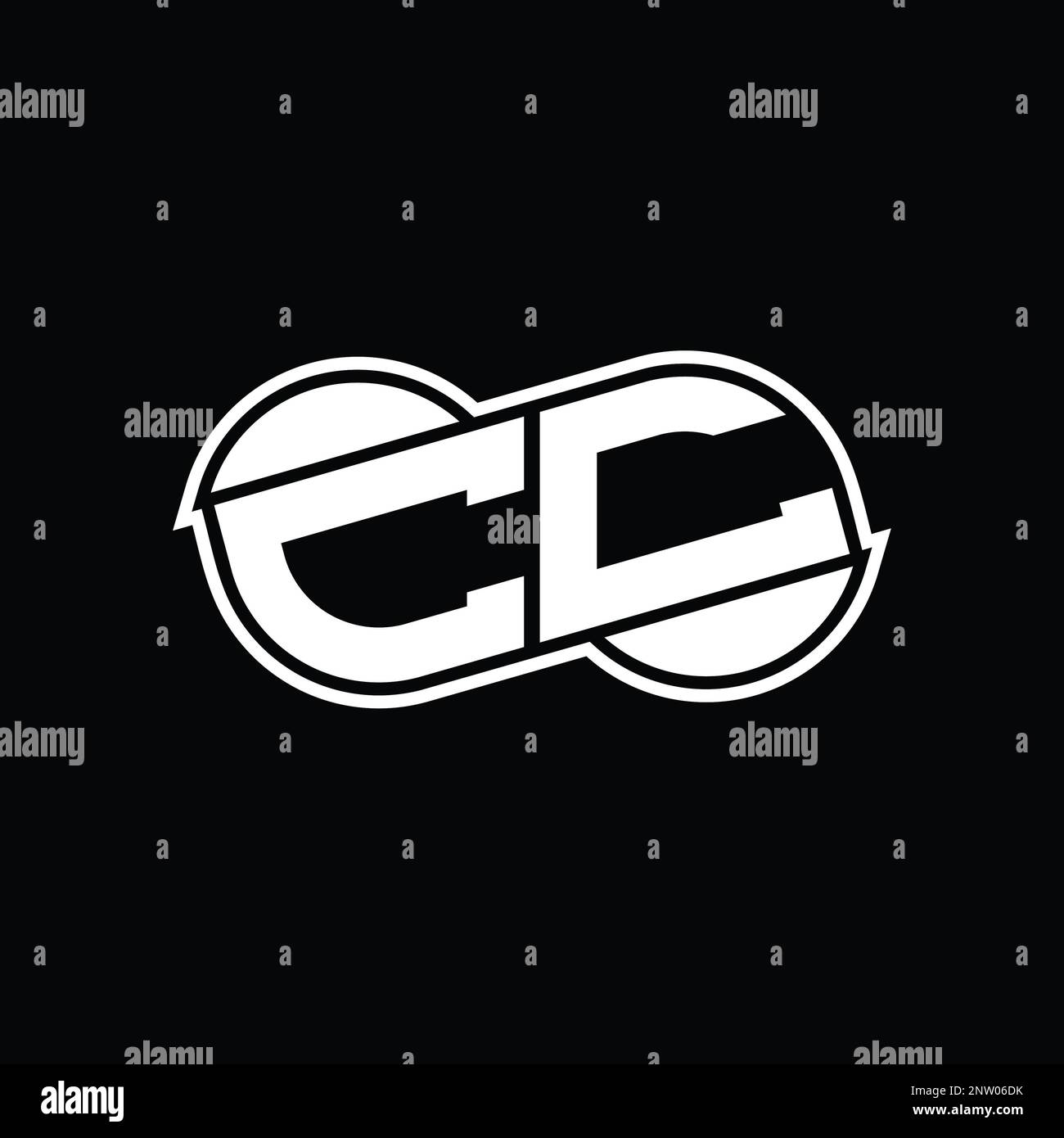 CC Logo monogram abstract infinity shape half round vector images ...