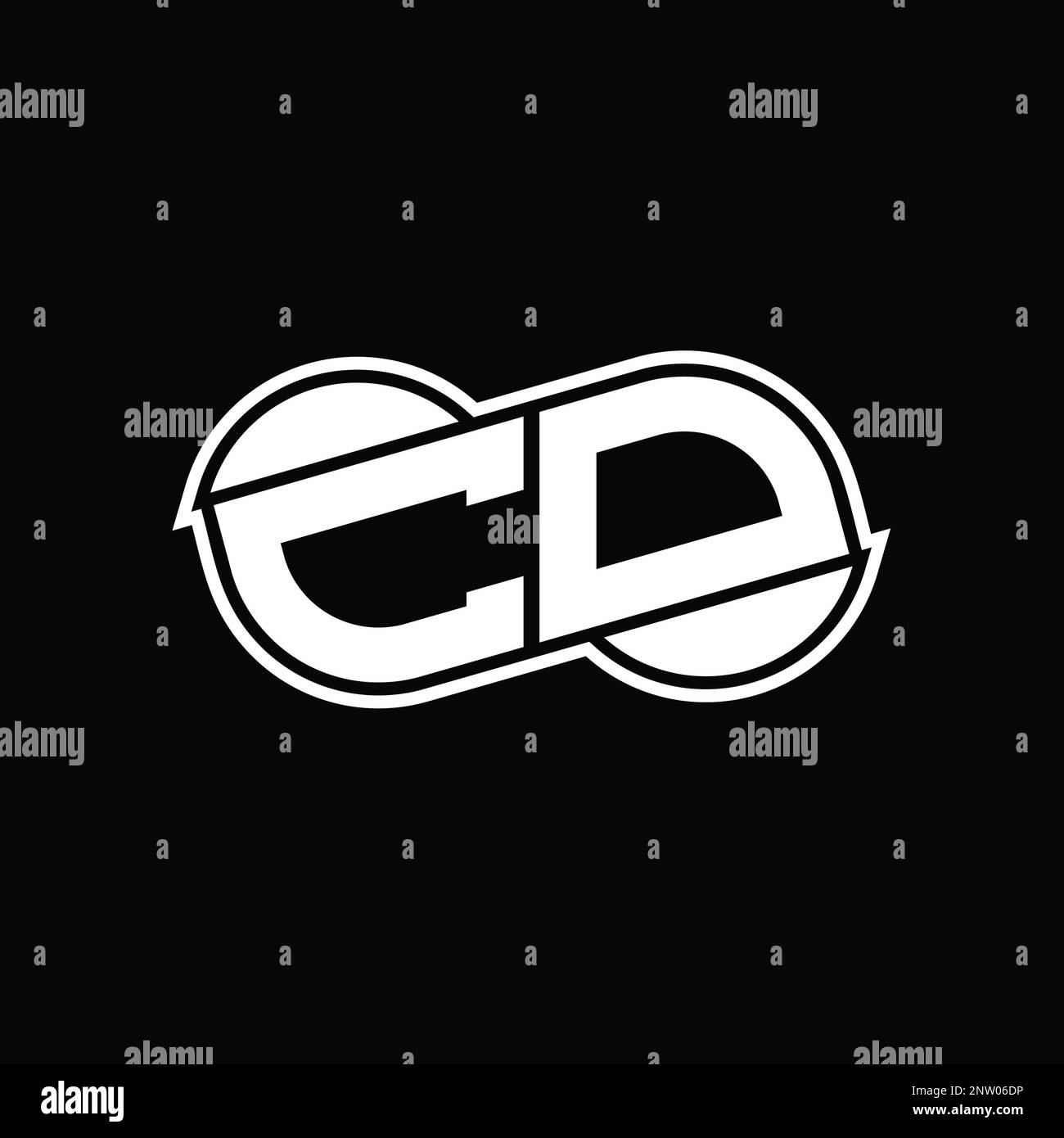 CD Logo monogram abstract infinity shape half round vector images ...