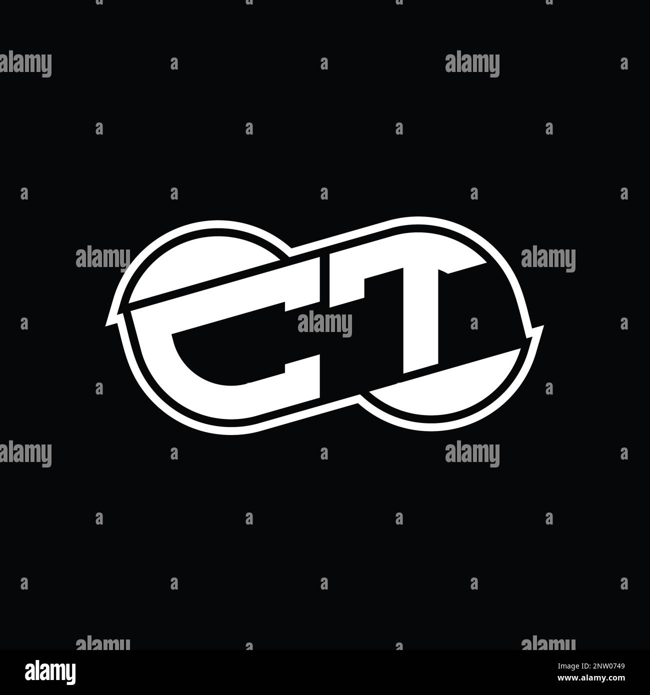 CT Logo monogram abstract infinity shape half round vector images ...