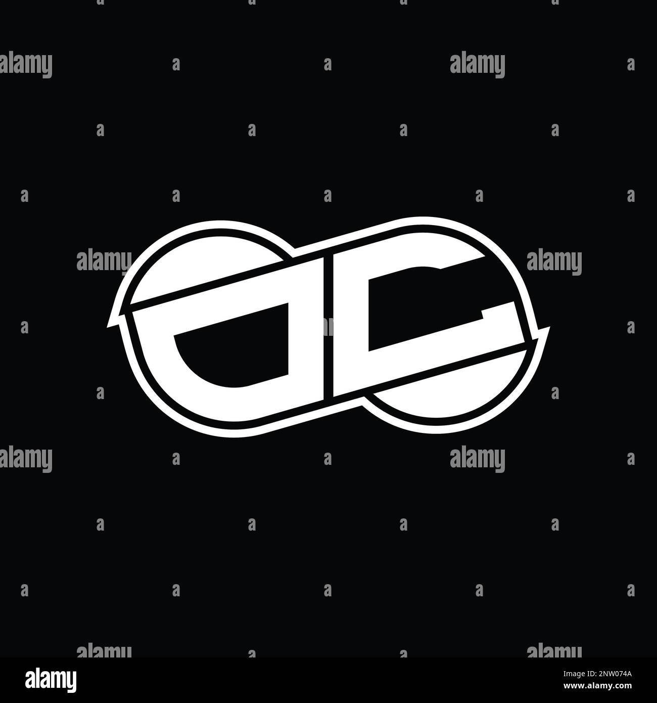 DC Logo monogram abstract infinity shape half round vector images ...