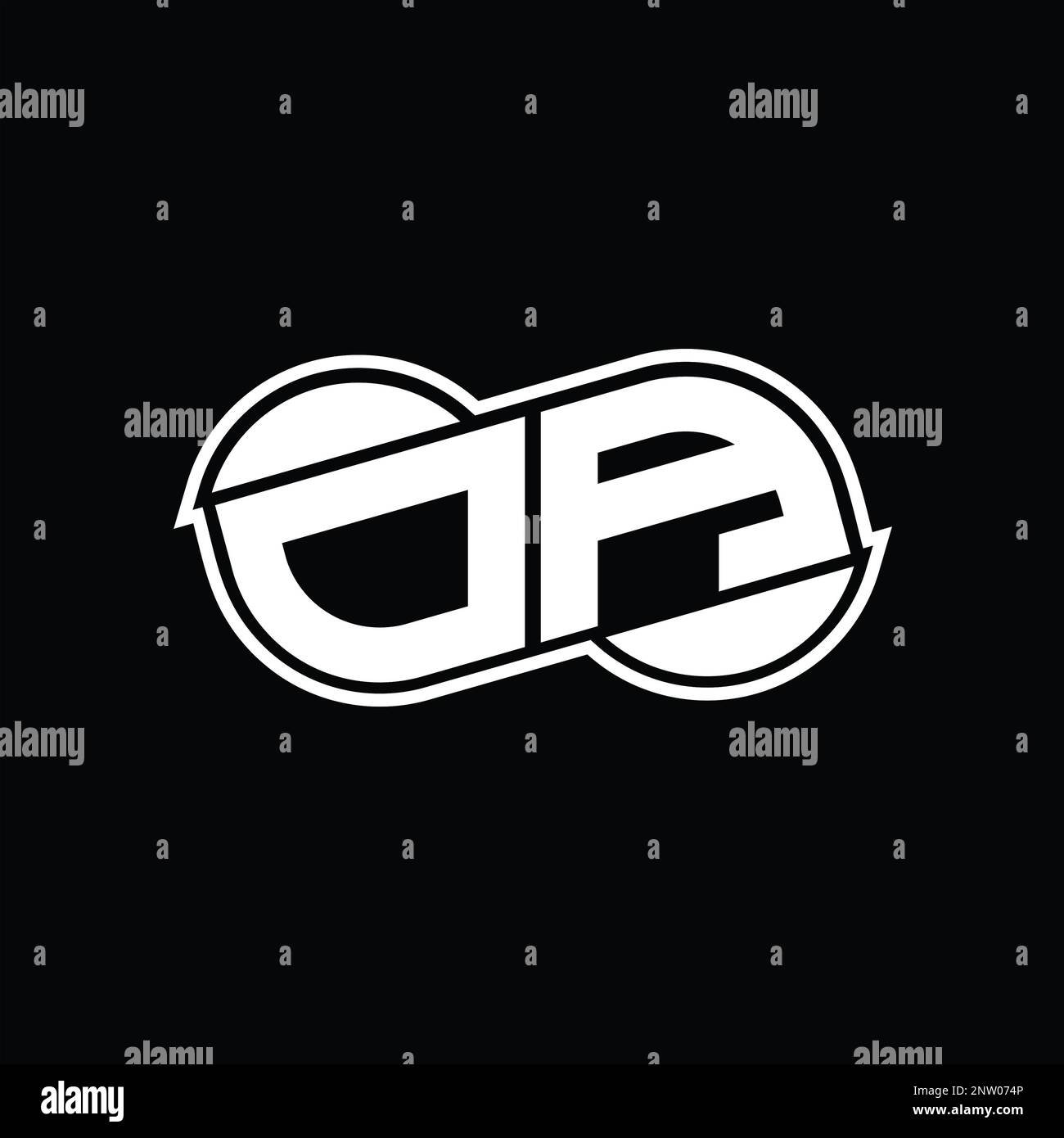 DA Logo monogram abstract infinity shape half round vector images ...