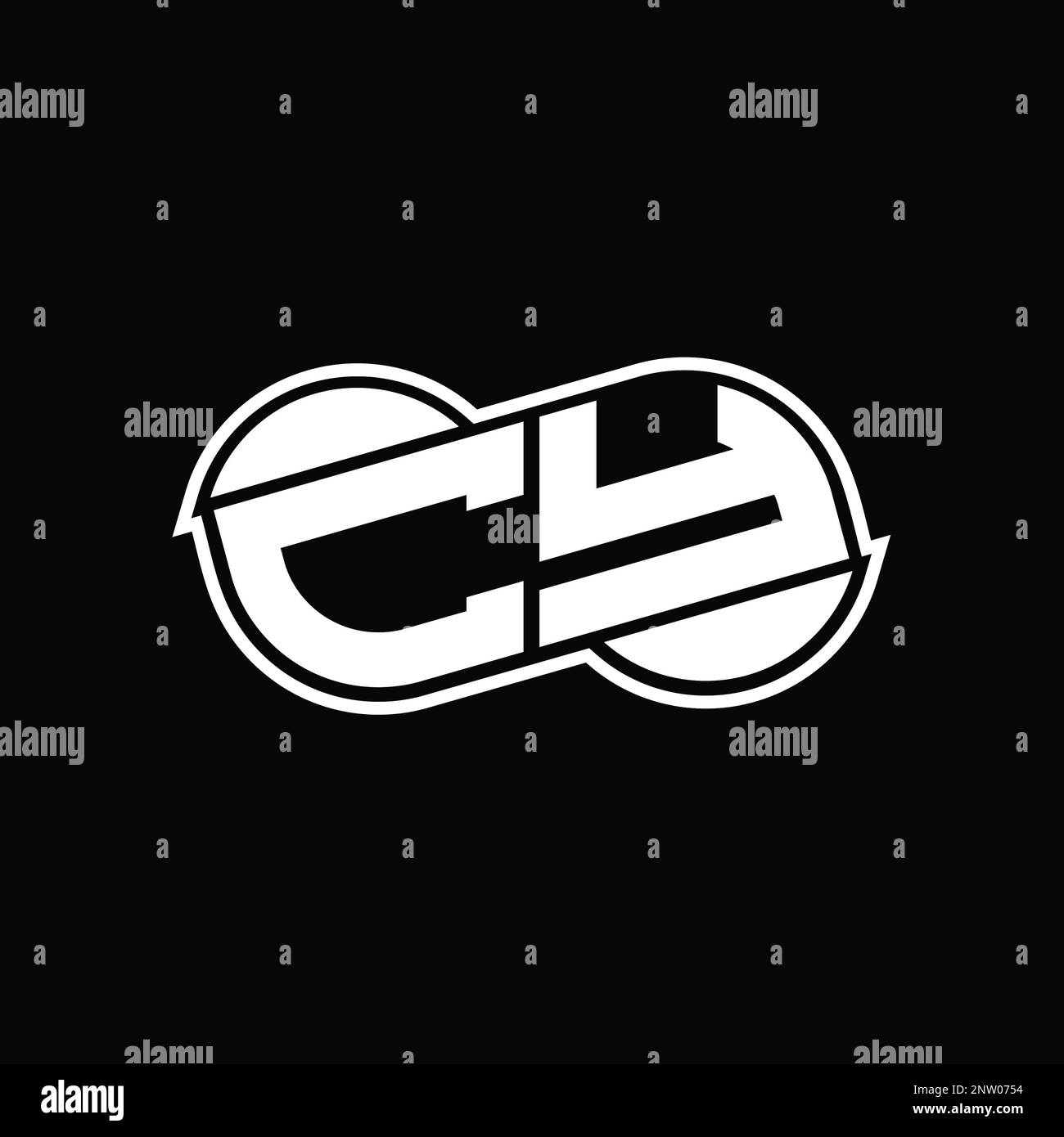CY Logo monogram abstract infinity shape half round vector images ...