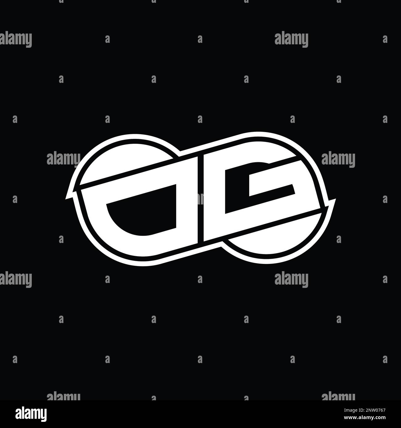 DG Logo monogram abstract infinity shape half round vector images ...
