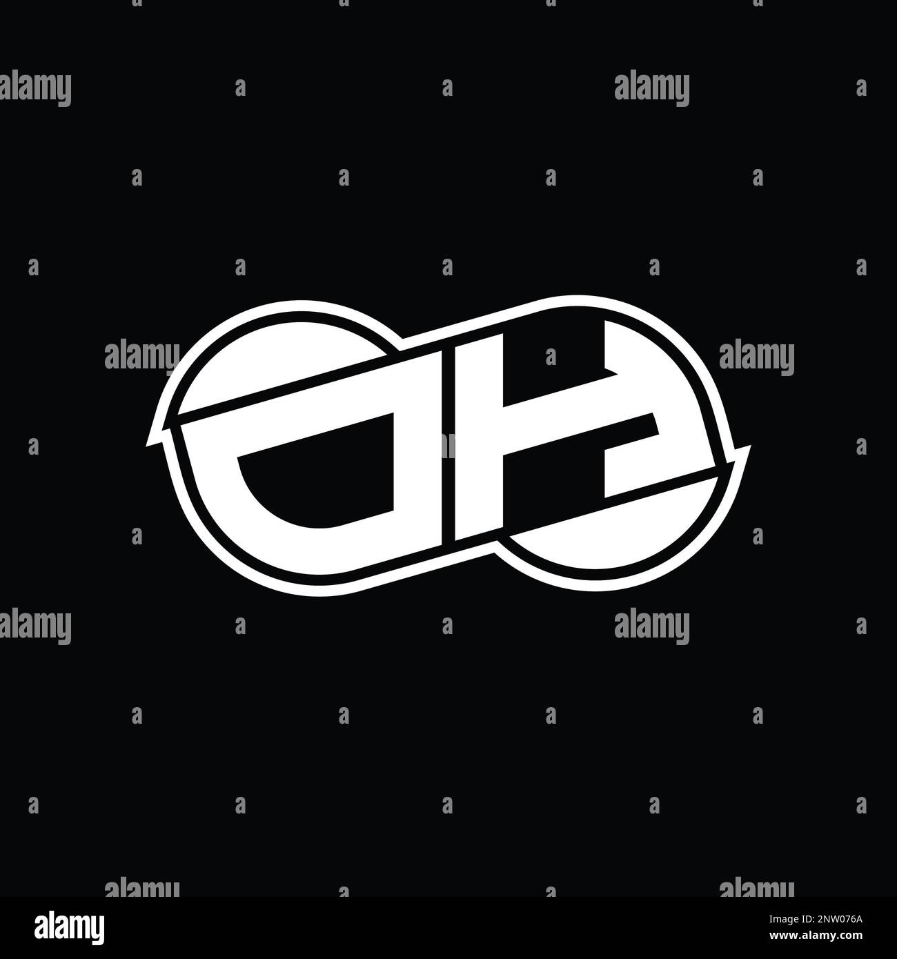 DH Logo monogram abstract infinity shape half round vector images ...