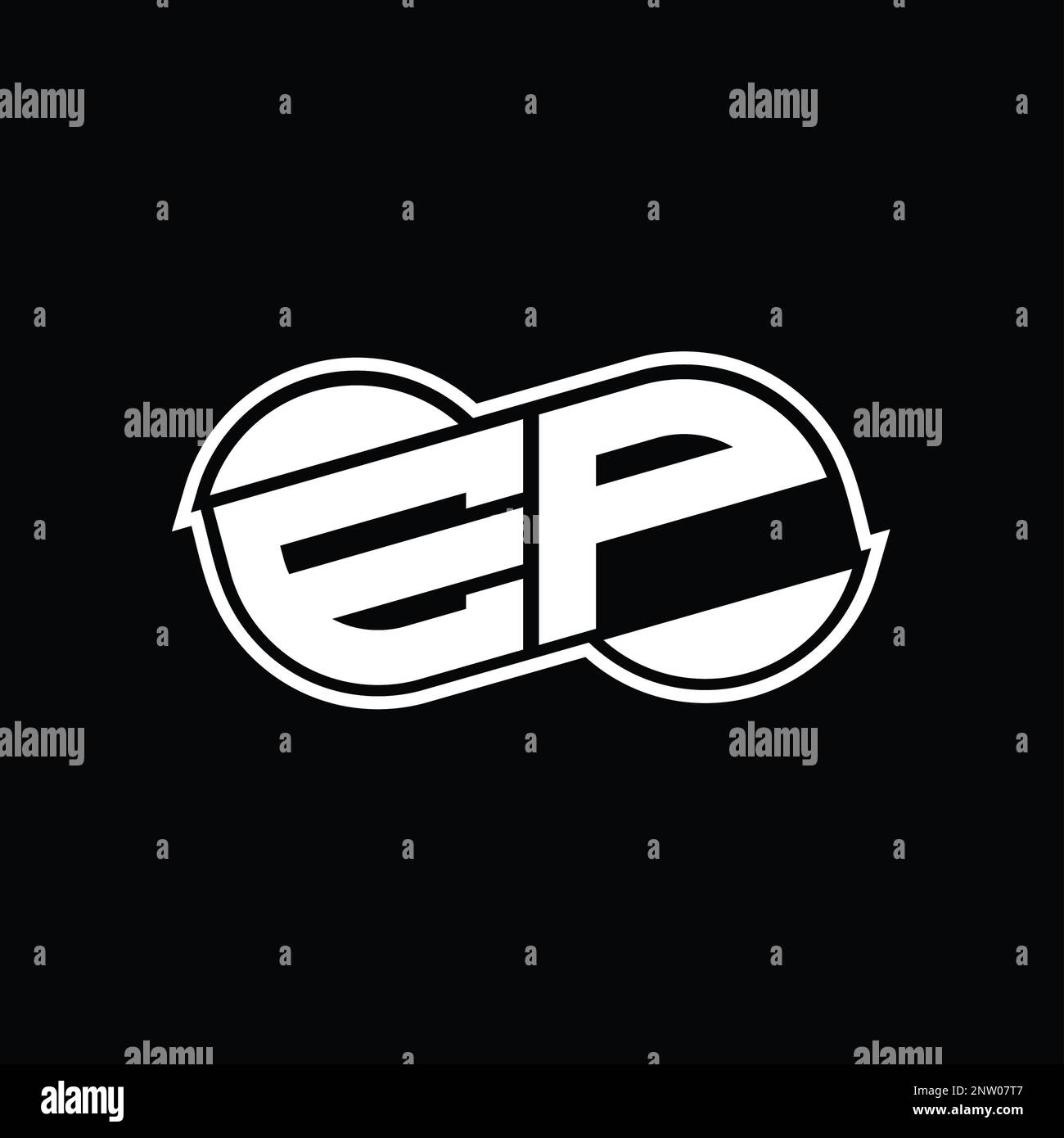 EP Logo monogram abstract infinity shape half round vector images ...