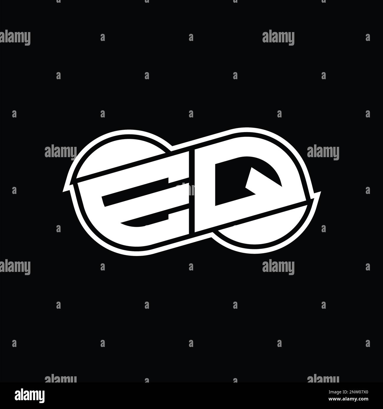 EQ Logo monogram abstract infinity shape half round vector images ...