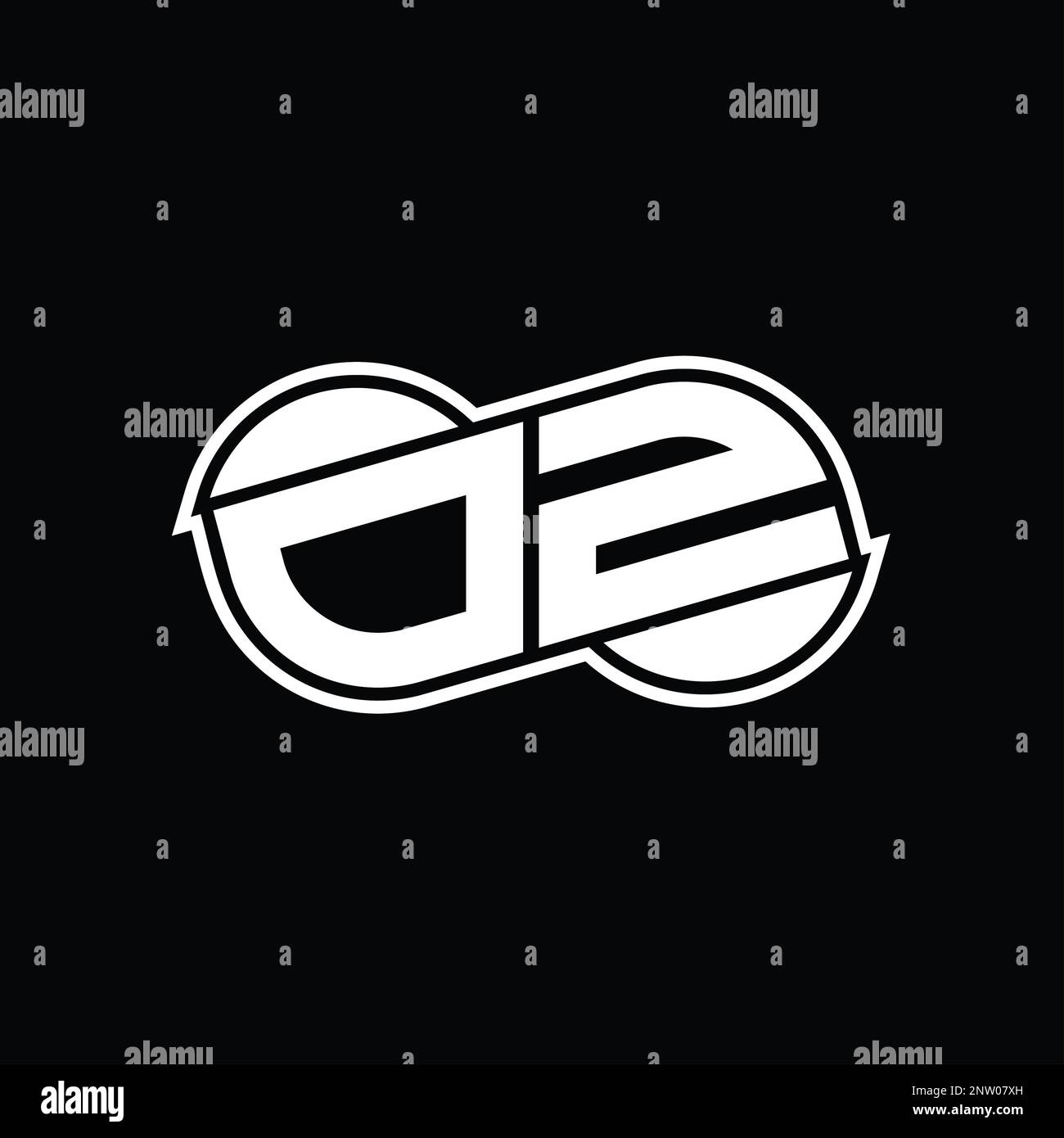 DZ Logo monogram abstract infinity shape half round vector images ...