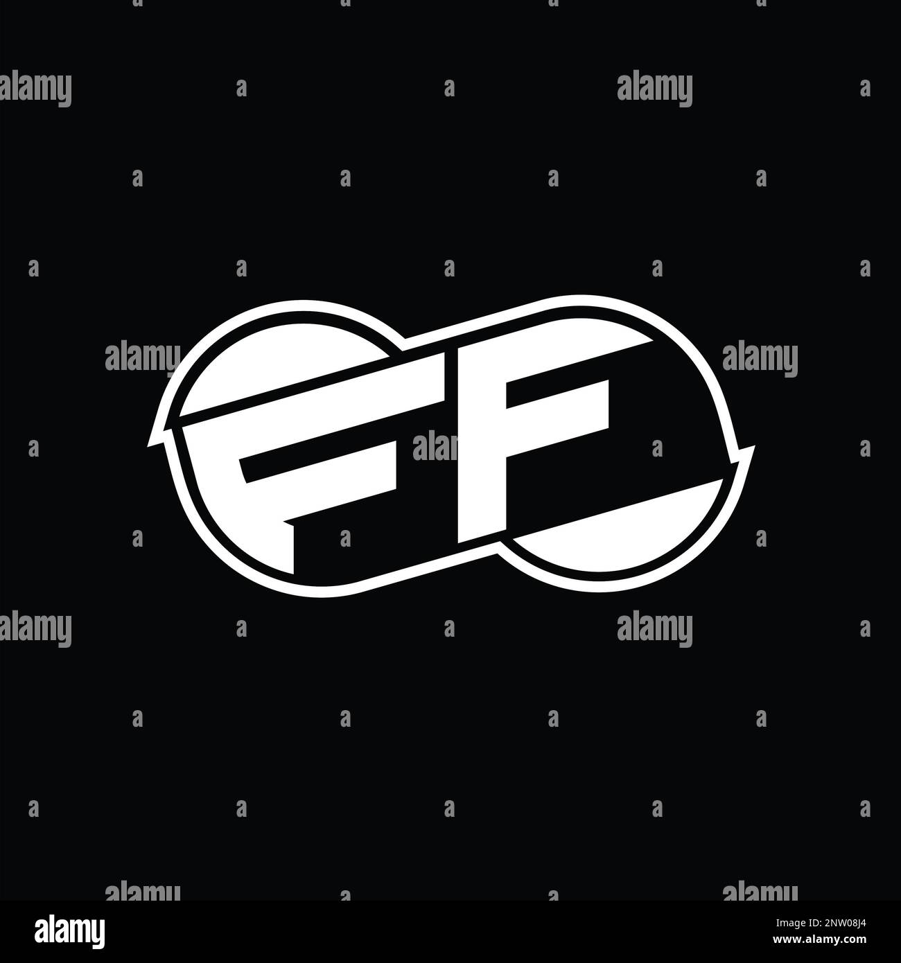 FF Logo monogram abstract infinity shape half round vector images ...