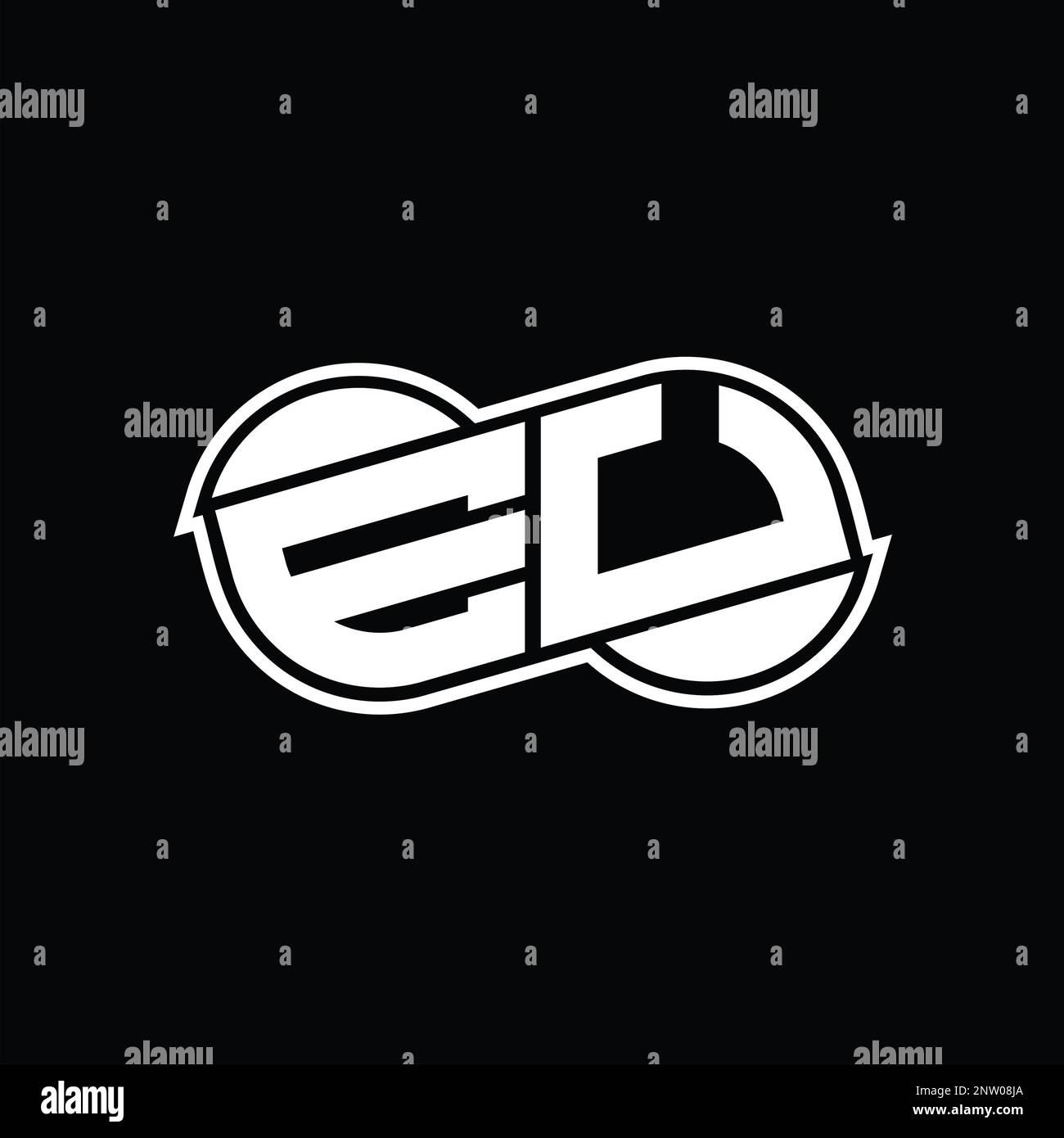 EV Logo monogram abstract infinity shape half round vector images ...