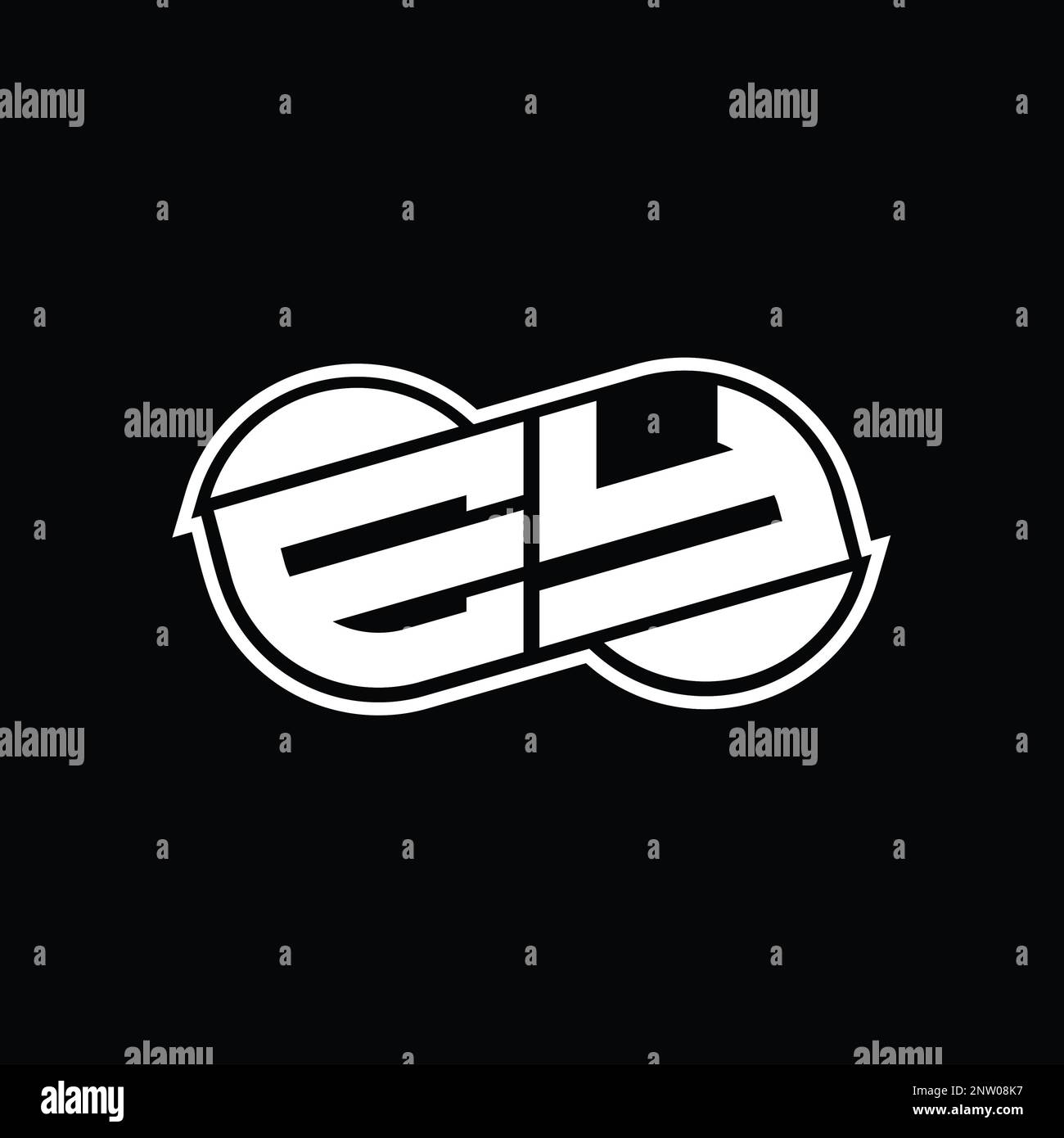 EY Logo monogram abstract infinity shape half round vector images ...