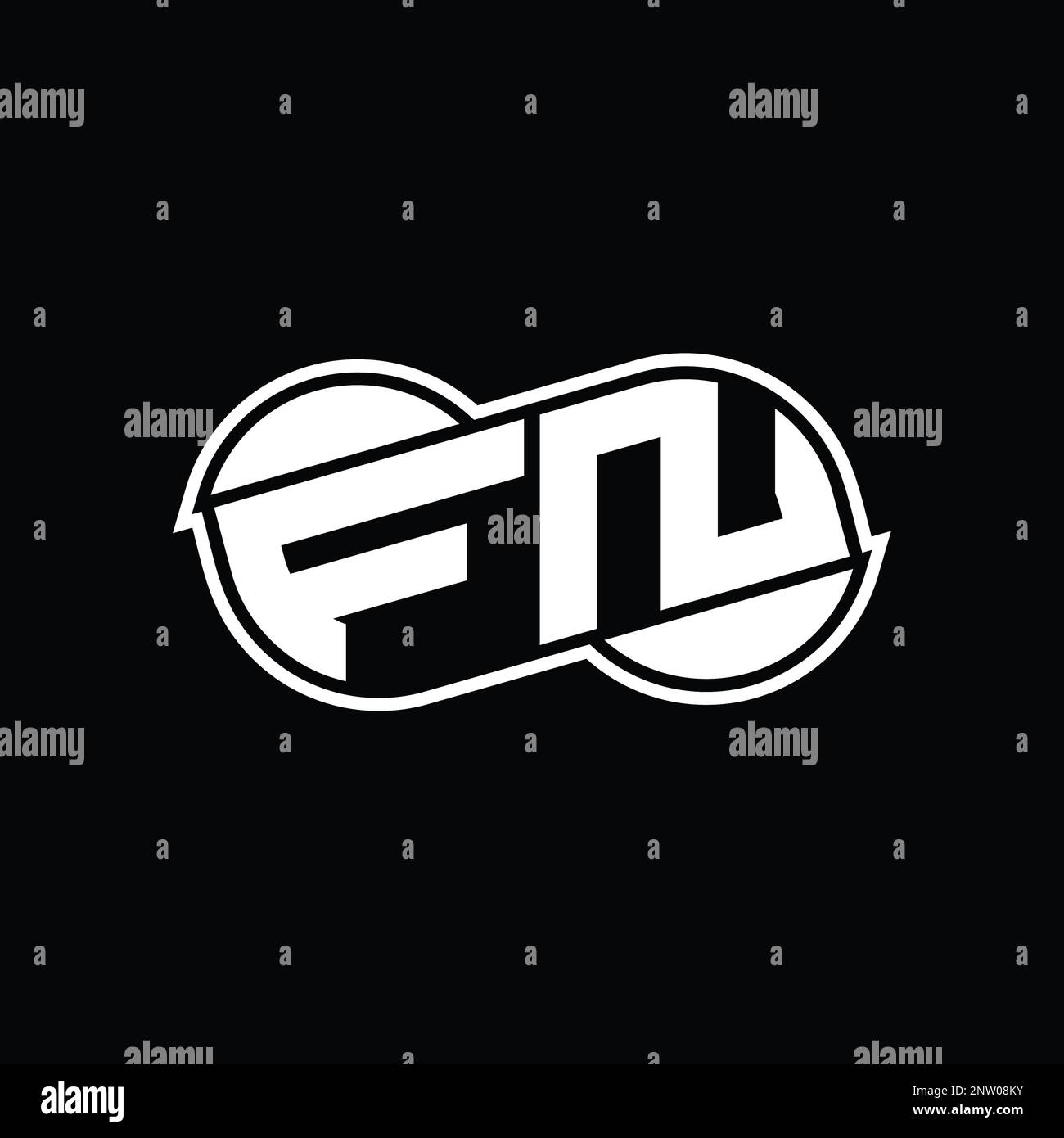 FN Logo monogram abstract infinity shape half round vector images ...