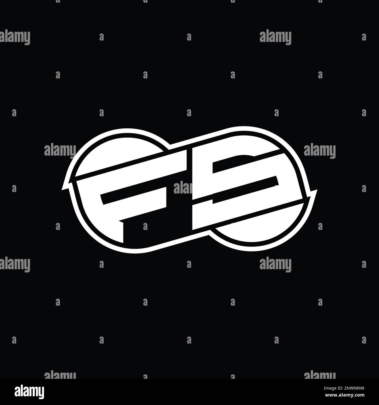 FS Logo monogram abstract infinity shape half round vector images ...