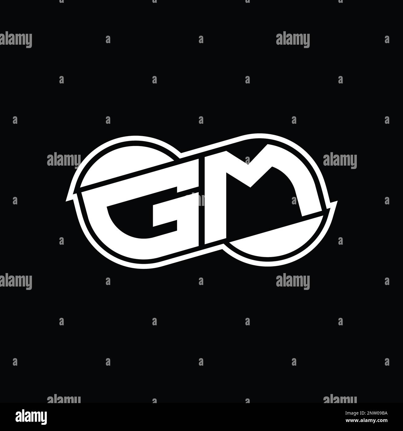 GM Logo monogram abstract infinity shape half round vector images ...