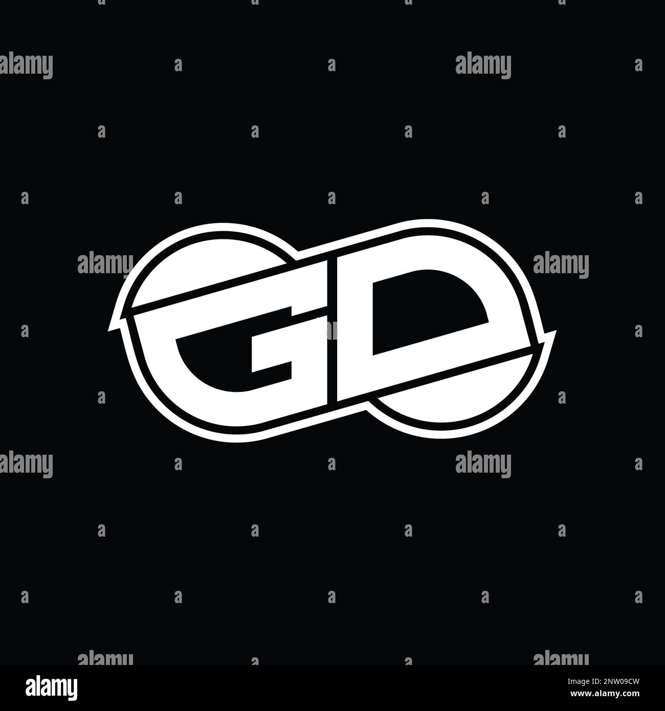 GD Logo monogram abstract infinity shape half round vector images ...