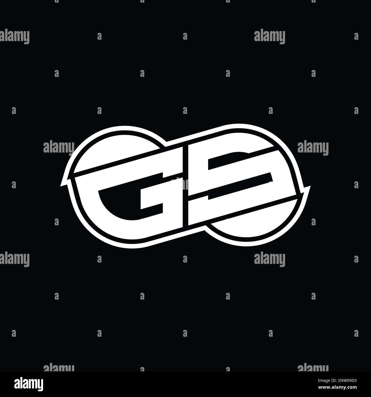 GS Logo monogram abstract infinity shape half round vector images ...