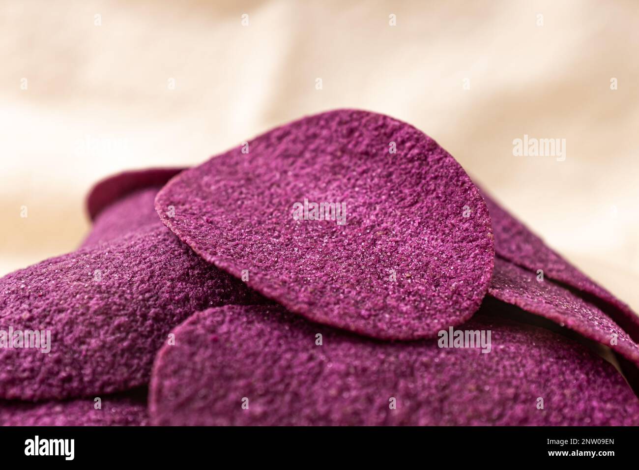 purple sweet potato snack. sweet potato flavored food. sweet thin snack ...