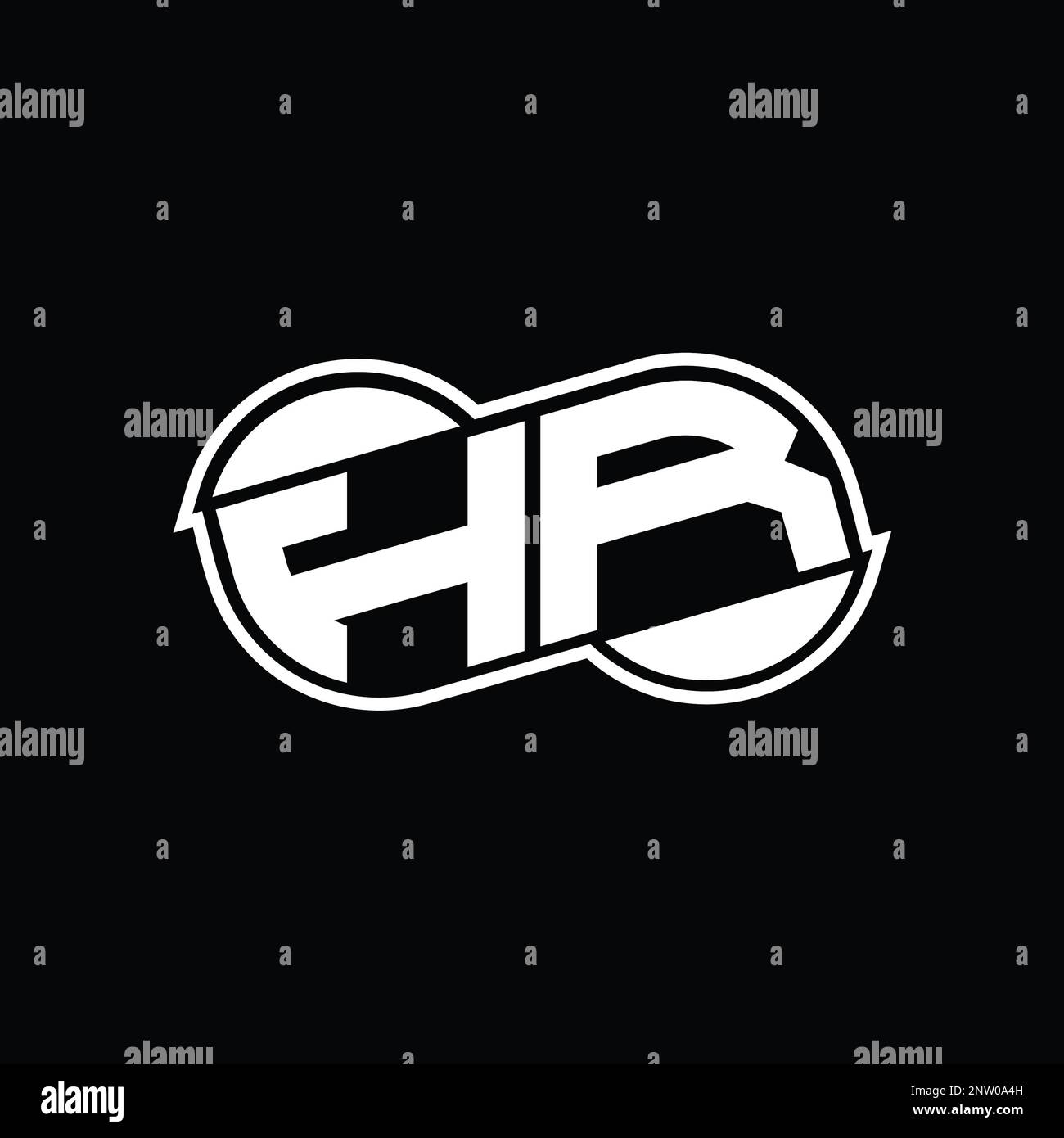 HR Logo monogram abstract infinity shape half round vector images ...