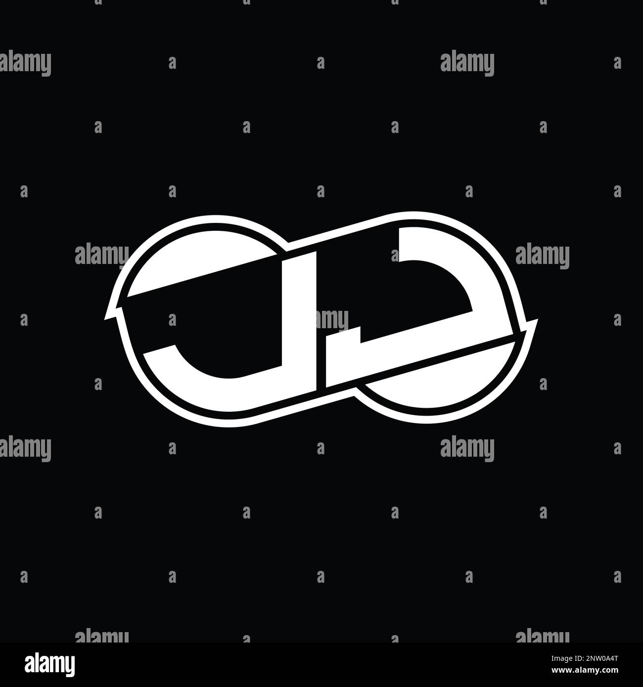 JJ Logo monogram abstract infinity shape half round vector images ...