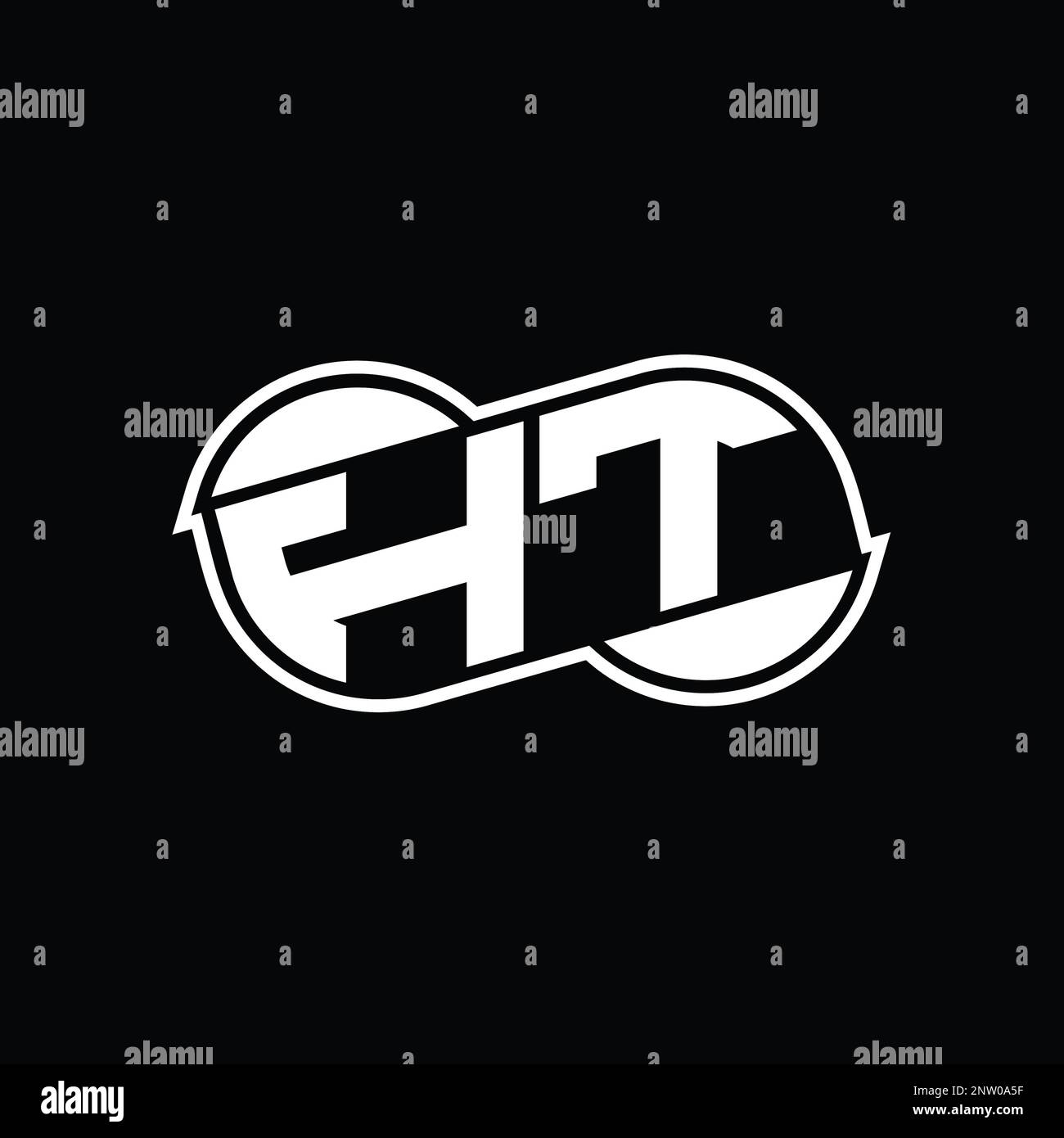 HT Logo monogram abstract infinity shape half round vector images ...