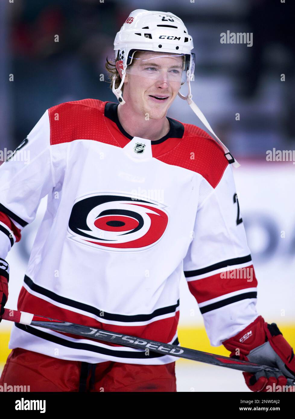 NHL profile photo on Carolina Hurricanes player Brock McGinn during a ...