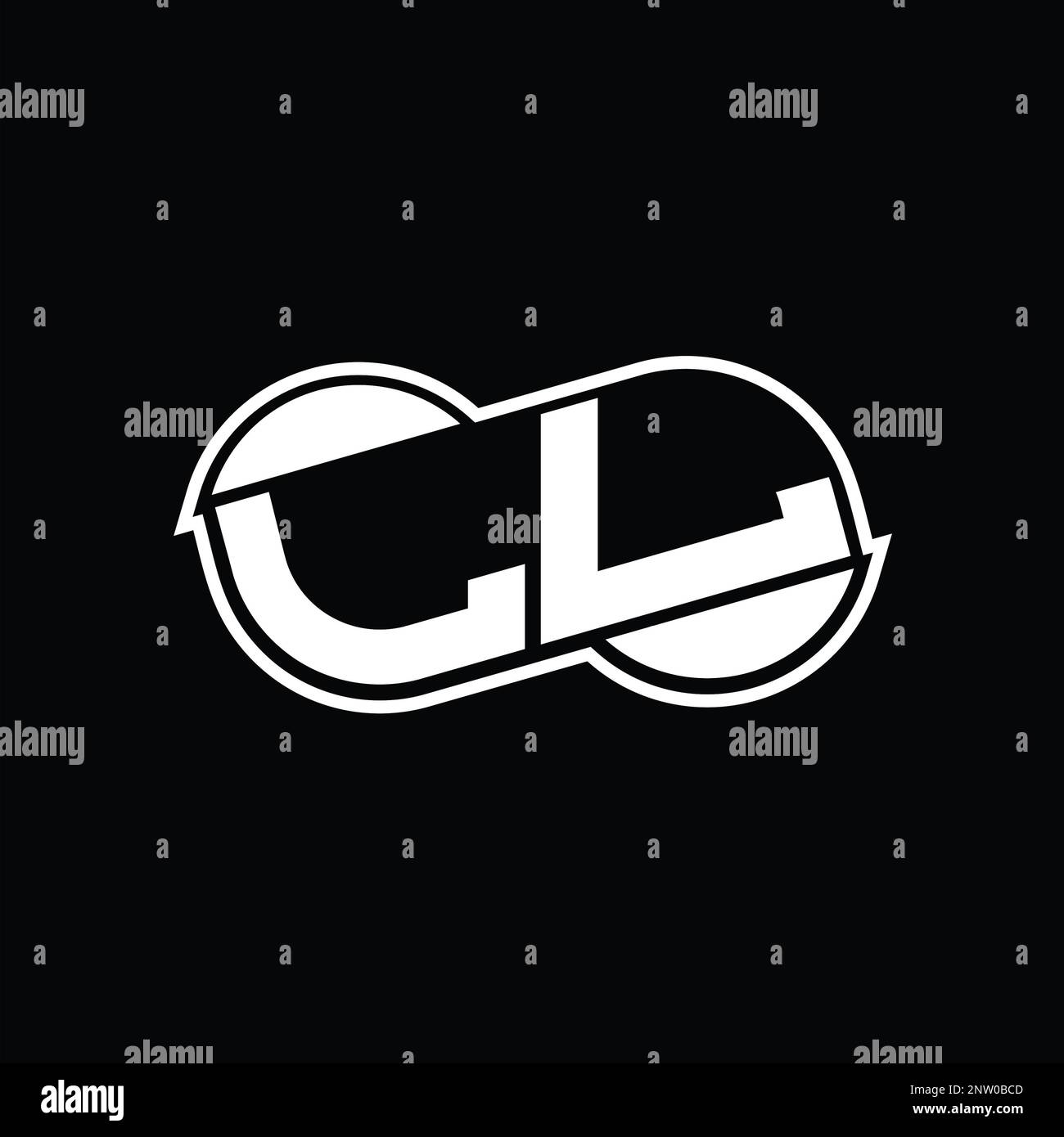 LL Logo monogram abstract infinity shape half round vector images ...
