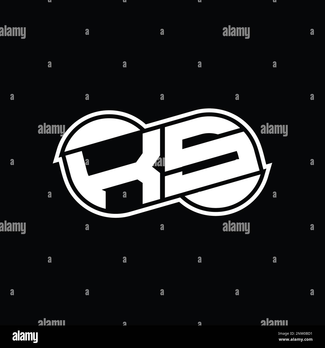 KS Logo monogram abstract infinity shape half round vector images ...