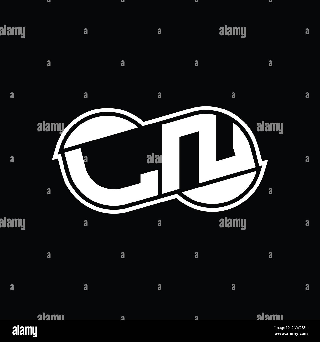 LN Logo monogram abstract infinity shape half round vector images ...