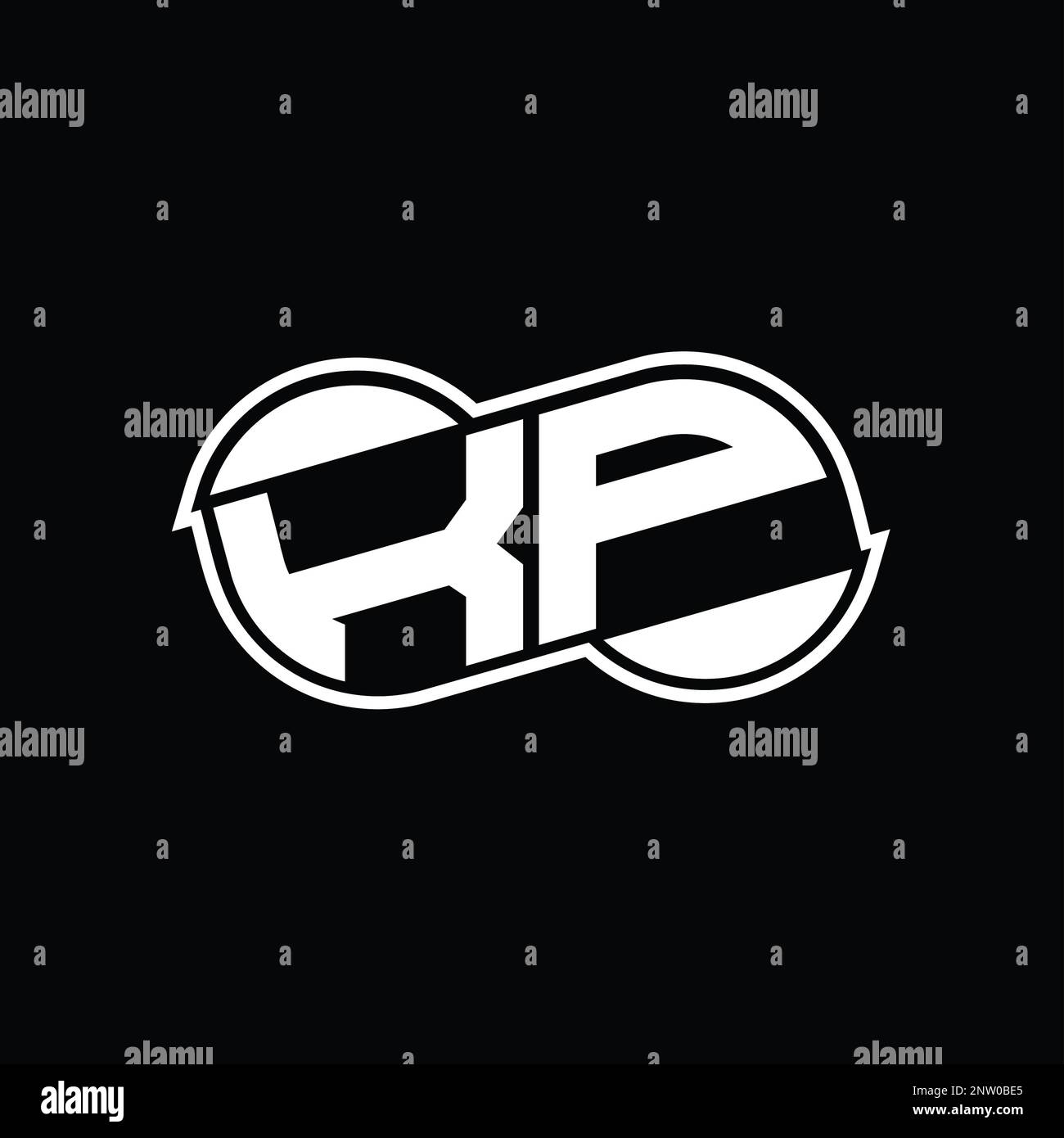 KP Logo monogram abstract infinity shape half round vector images ...