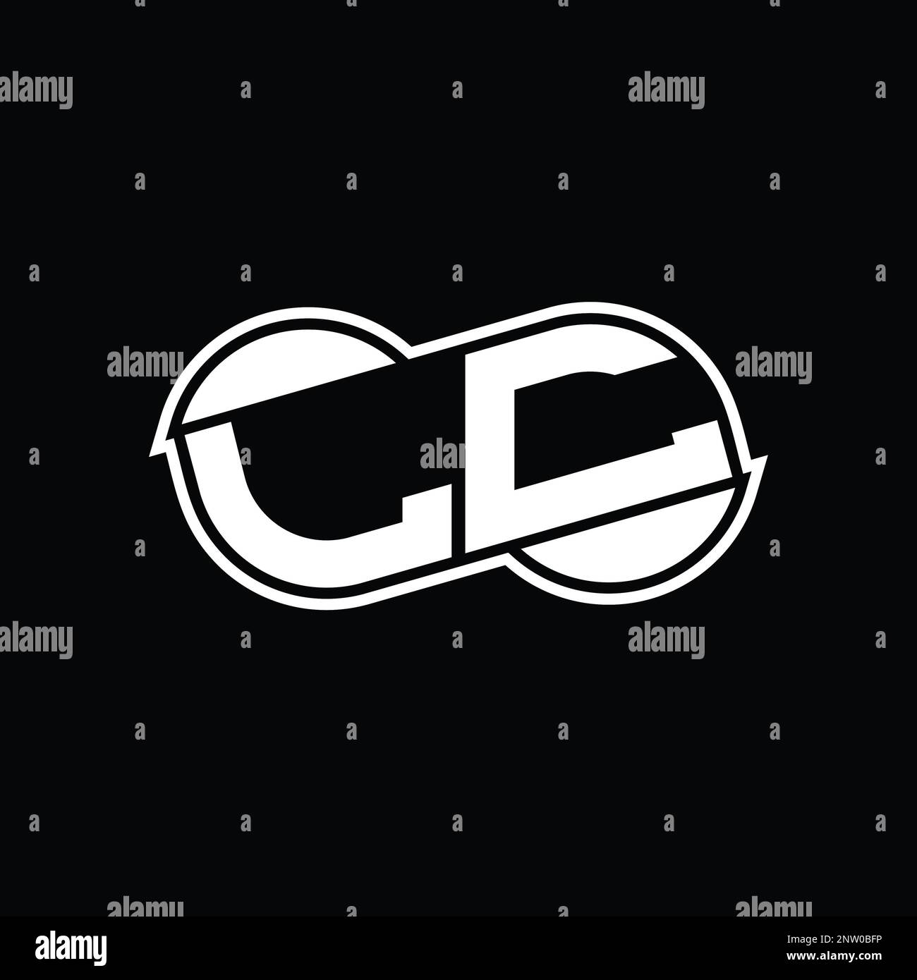 LC Logo monogram abstract infinity shape half round vector images ...